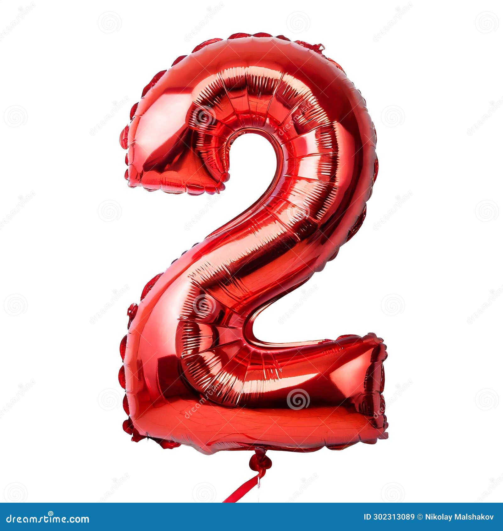 Red Balloon in the Form of Two Isolated on White. Stock Illustration ...