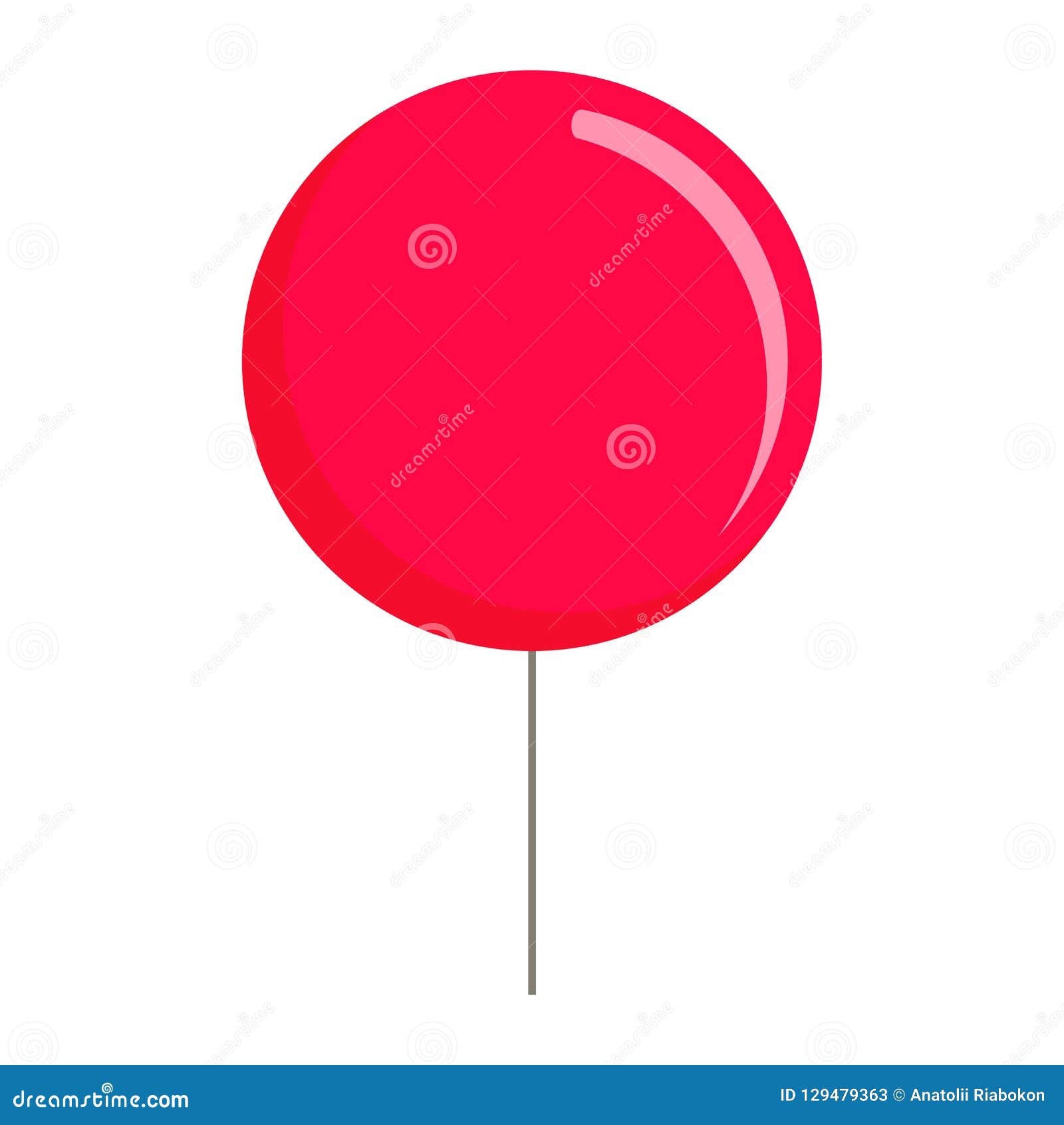 Red Balloon Icon, Flat Style Stock Vector - Illustration of festival ...