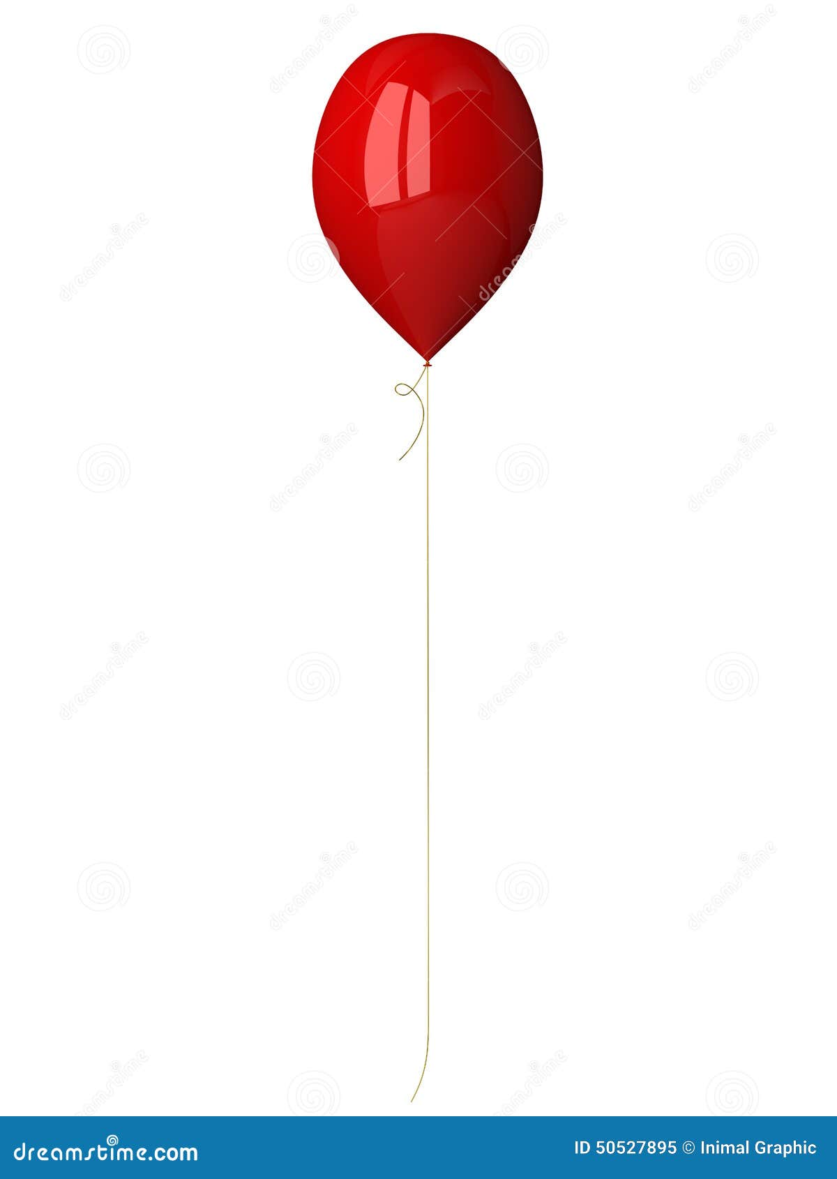 Red Balloon with Long Ribbon Stock Illustration - Illustration of ...