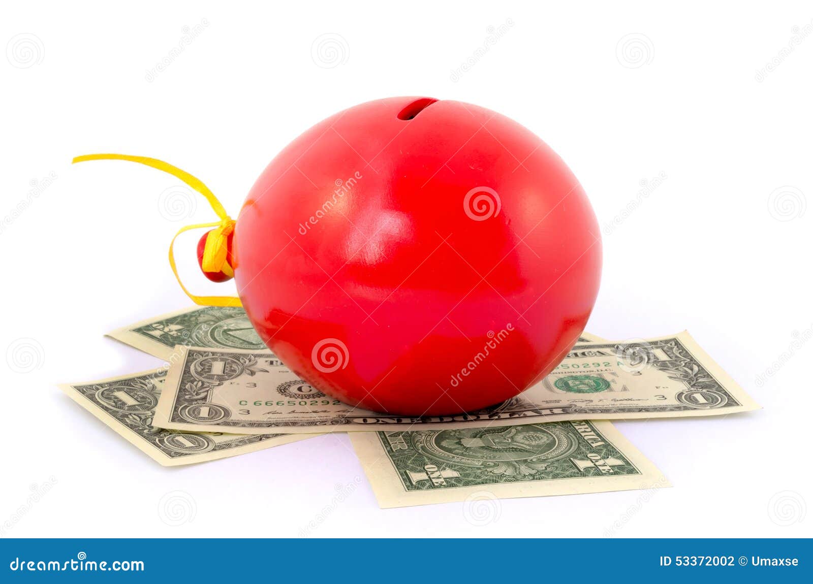 Red balloon piggy Bank stock photo. Image of financial - 53372002