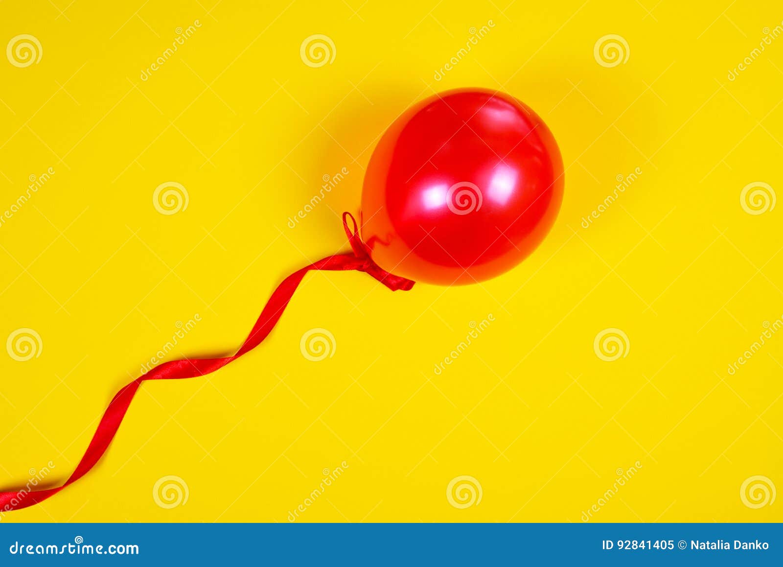 Red Balloon on a Red Ribbon Stock Image - Image of background ...