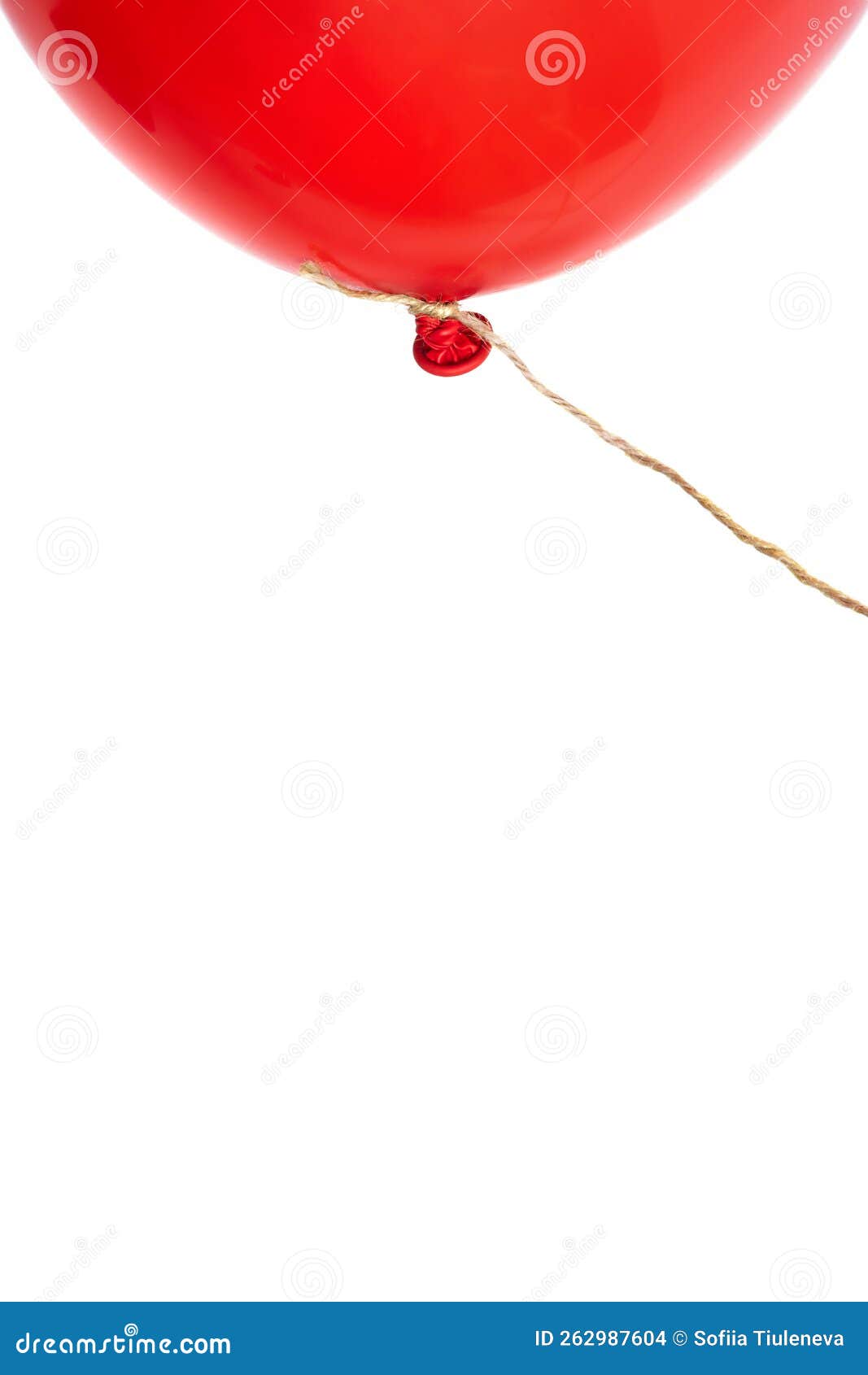 Red Balloon on a String. Creative Vertical Banner. Copy Space Stock ...