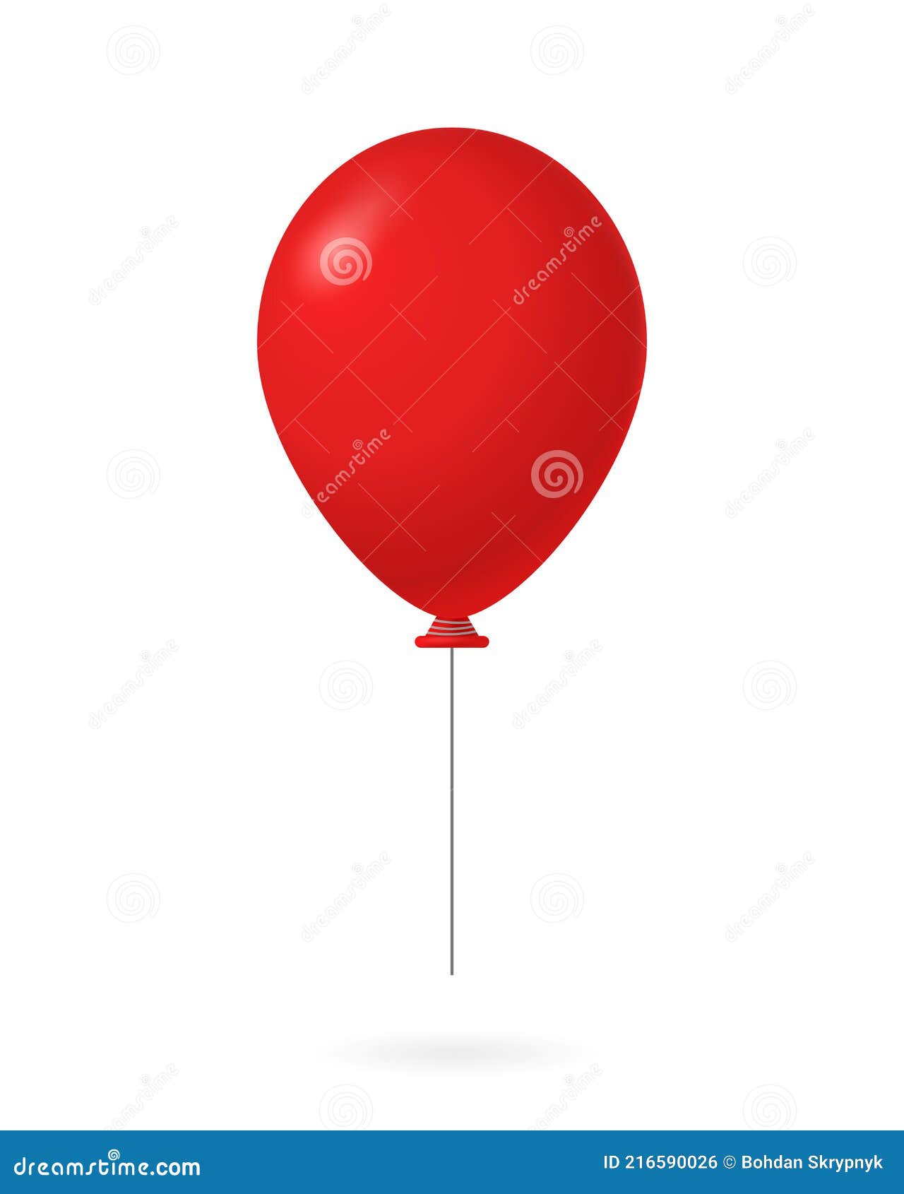 Red Balloon with String. Holiday Fun Filled with Round Helium with ...