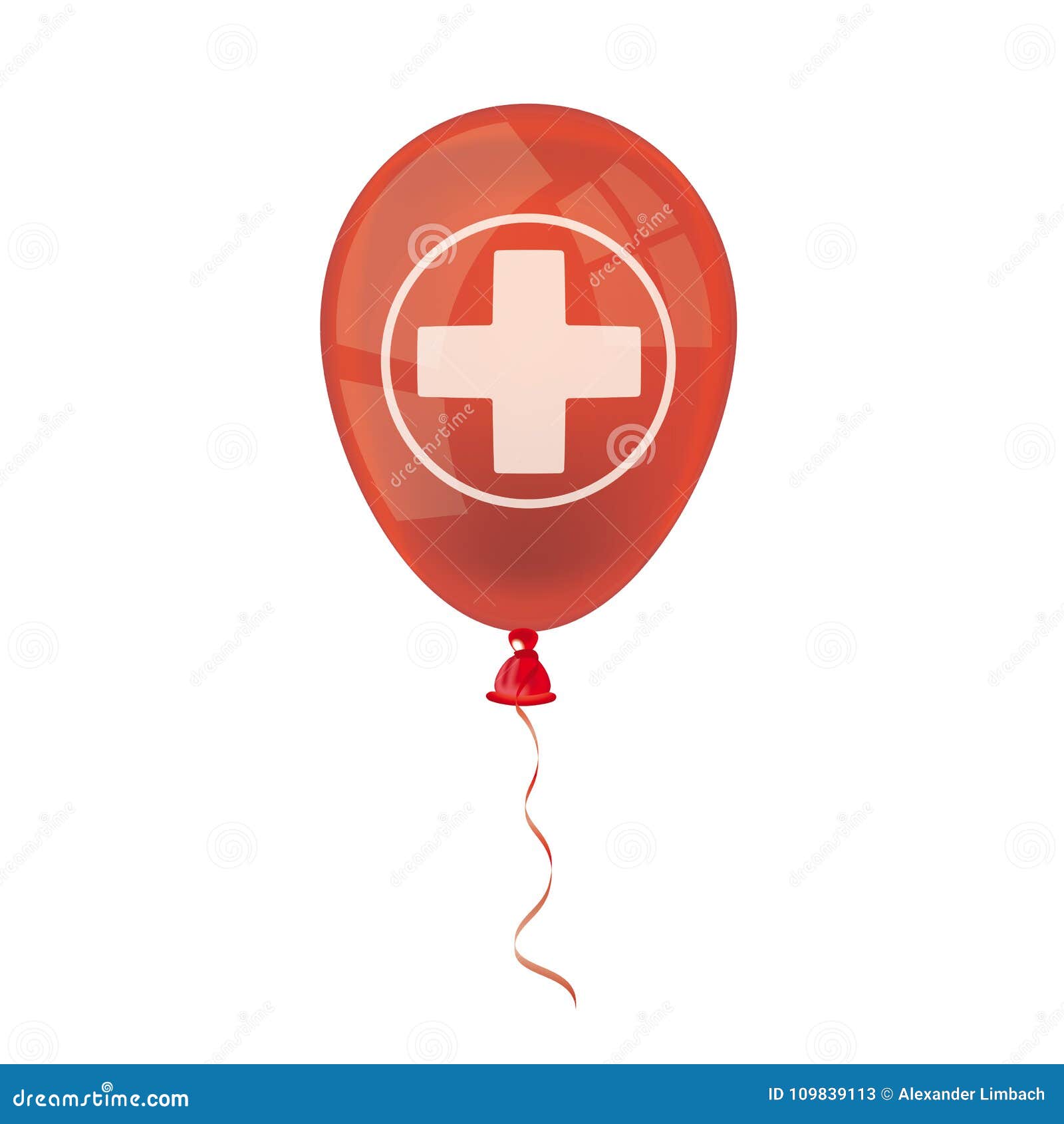 Red Balloon White Cross Ring Stock Vector - Illustration of hospital ...