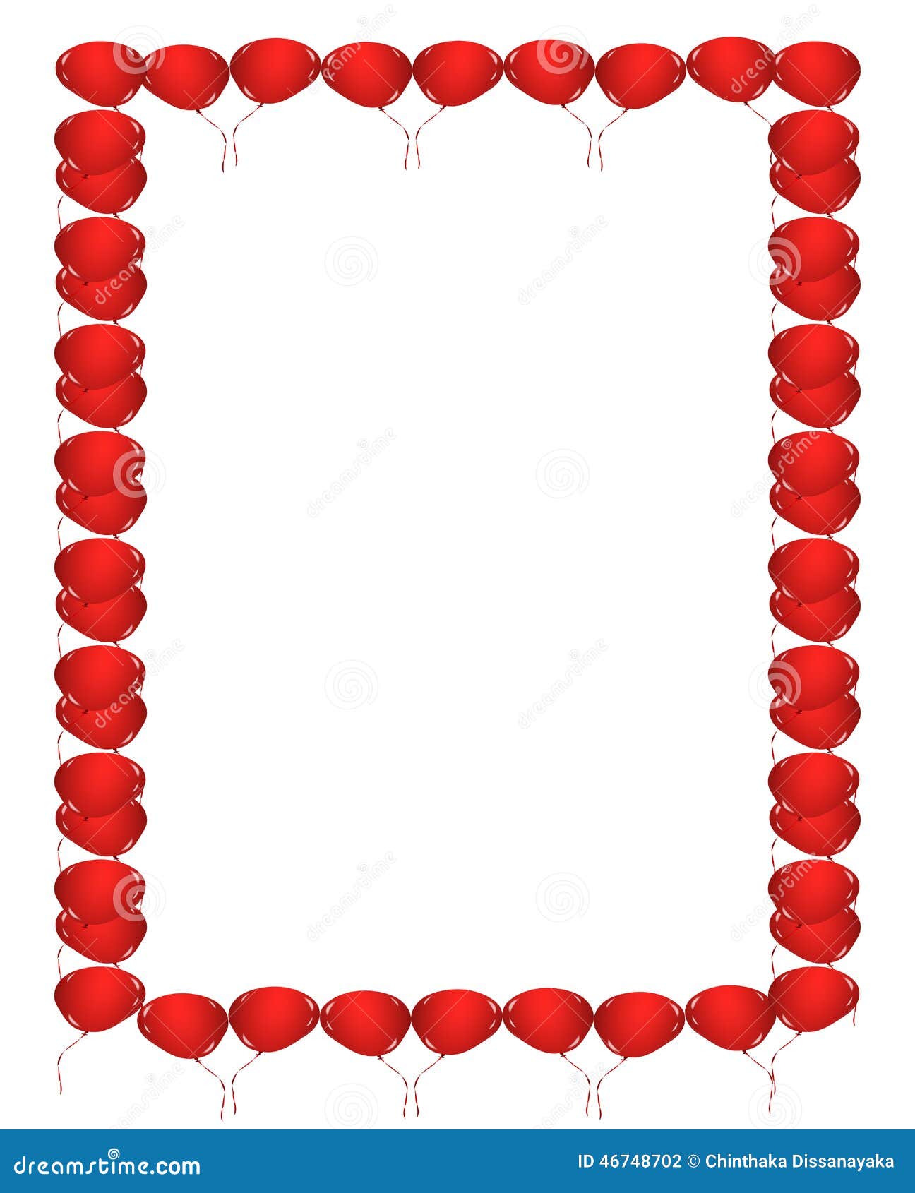 Red Balloons Border Stock Illustration - Image: 46748702