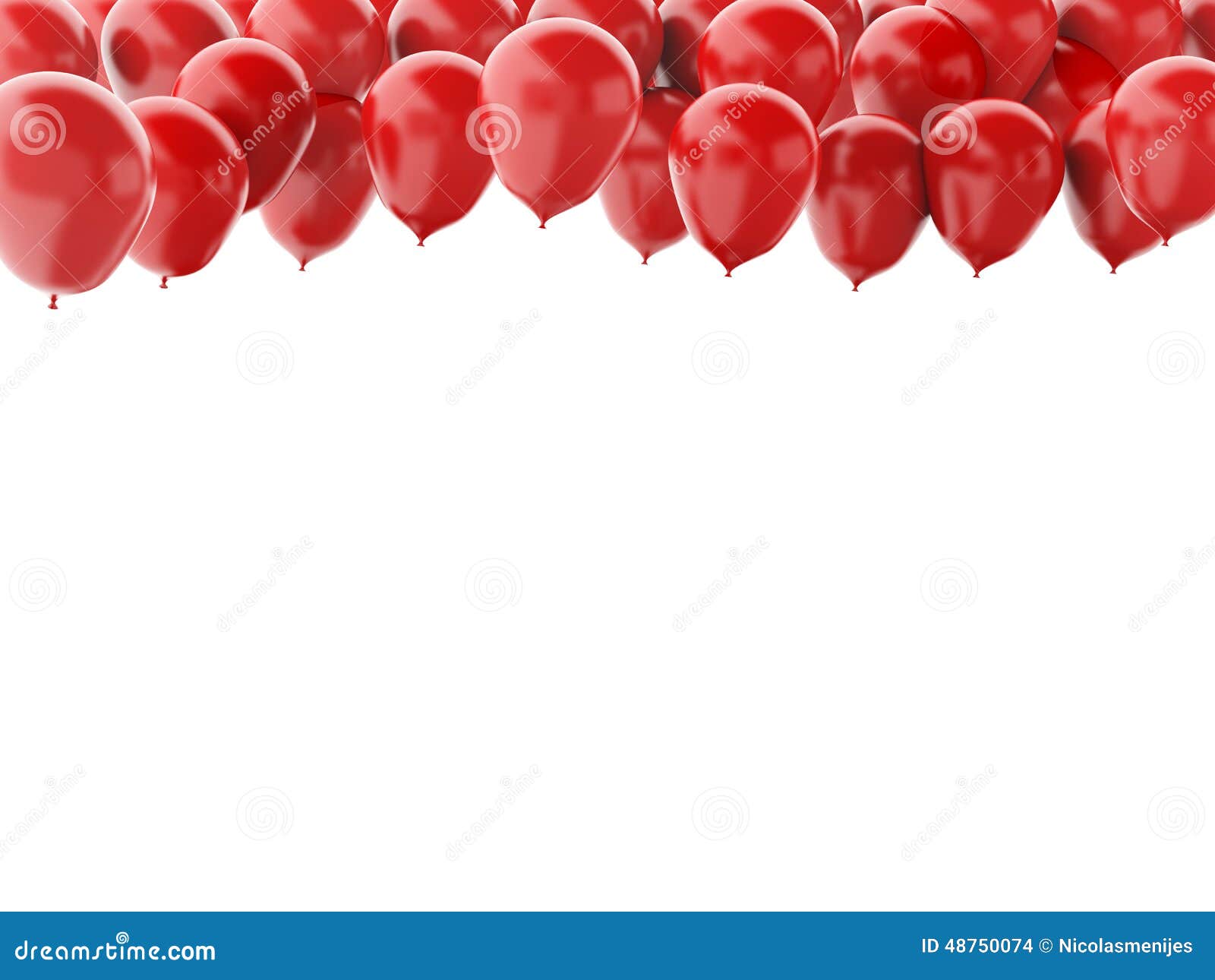 Red Balloons Isolated on White Background Stock Illustration ...