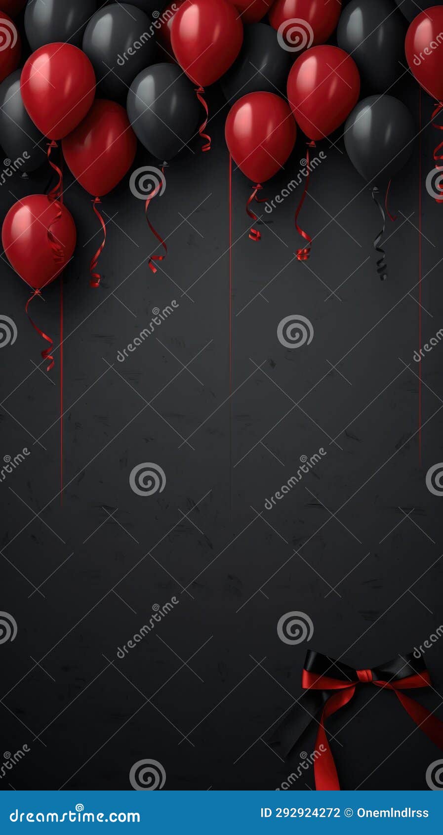 Red Balloons with Red Ribbon Stock Photo - Image of symbol, birthday ...