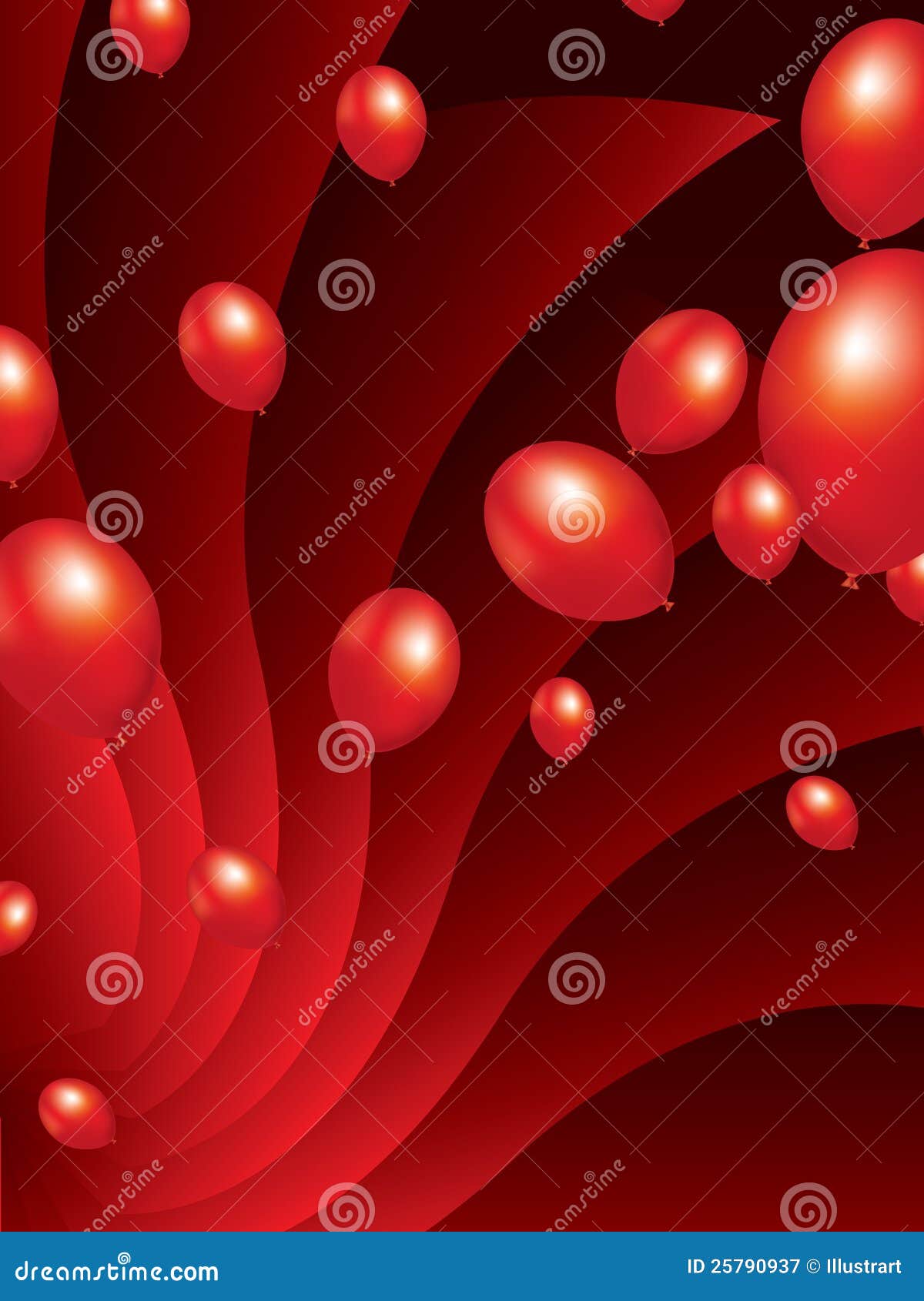Red Balloons with Stylish Abstract Background Stock Vector ...