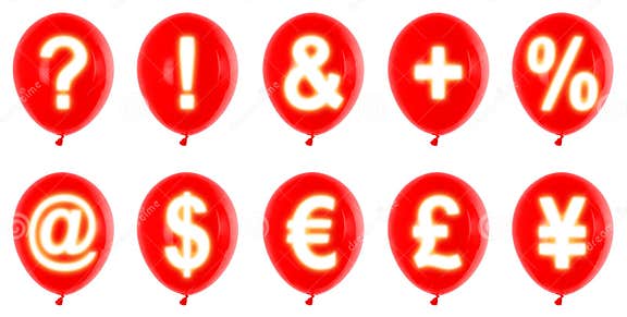 Red balloons symbols stock illustration. Illustration of isolated ...
