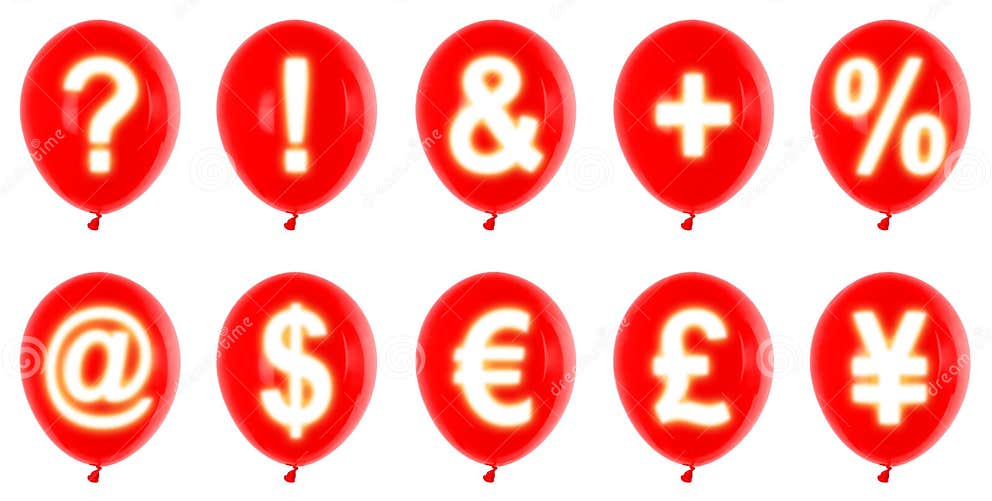 Red balloons symbols stock illustration. Illustration of isolated ...