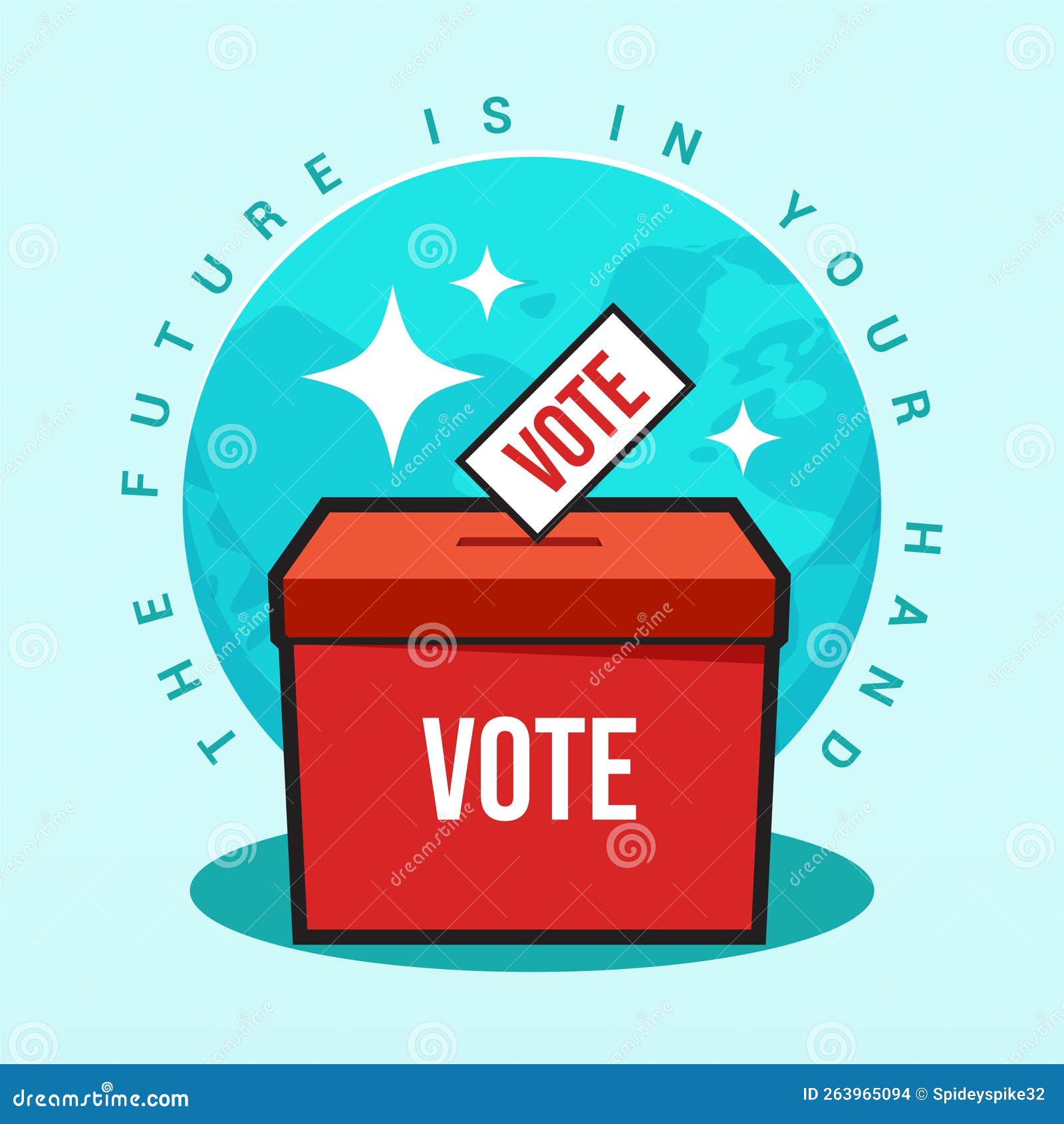 The Red Ballot Box and the Vote Paper. Isolated Vector Illustration ...