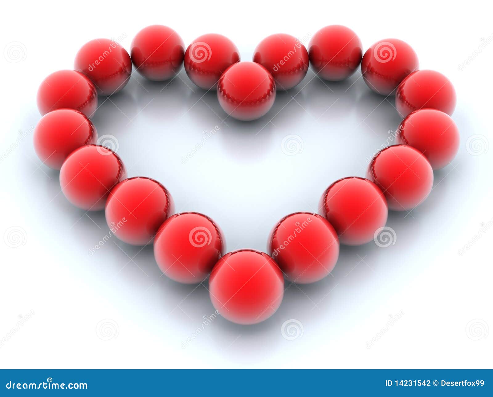 Red balls in heart shape stock illustration. Illustration of white ...