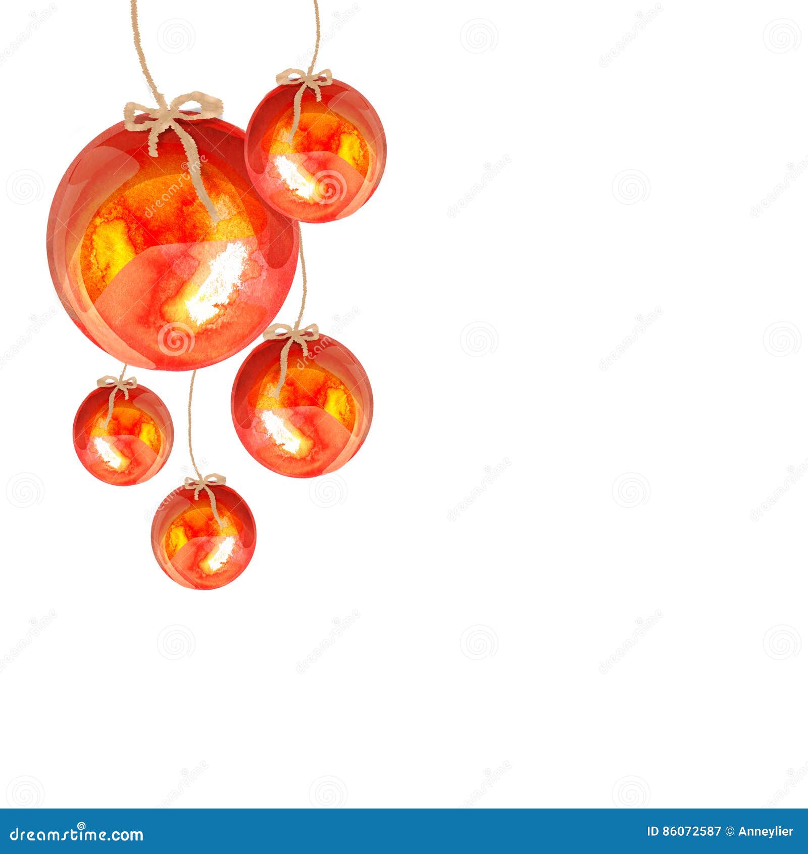 Red balls with strings stock illustration. Illustration of decoration ...