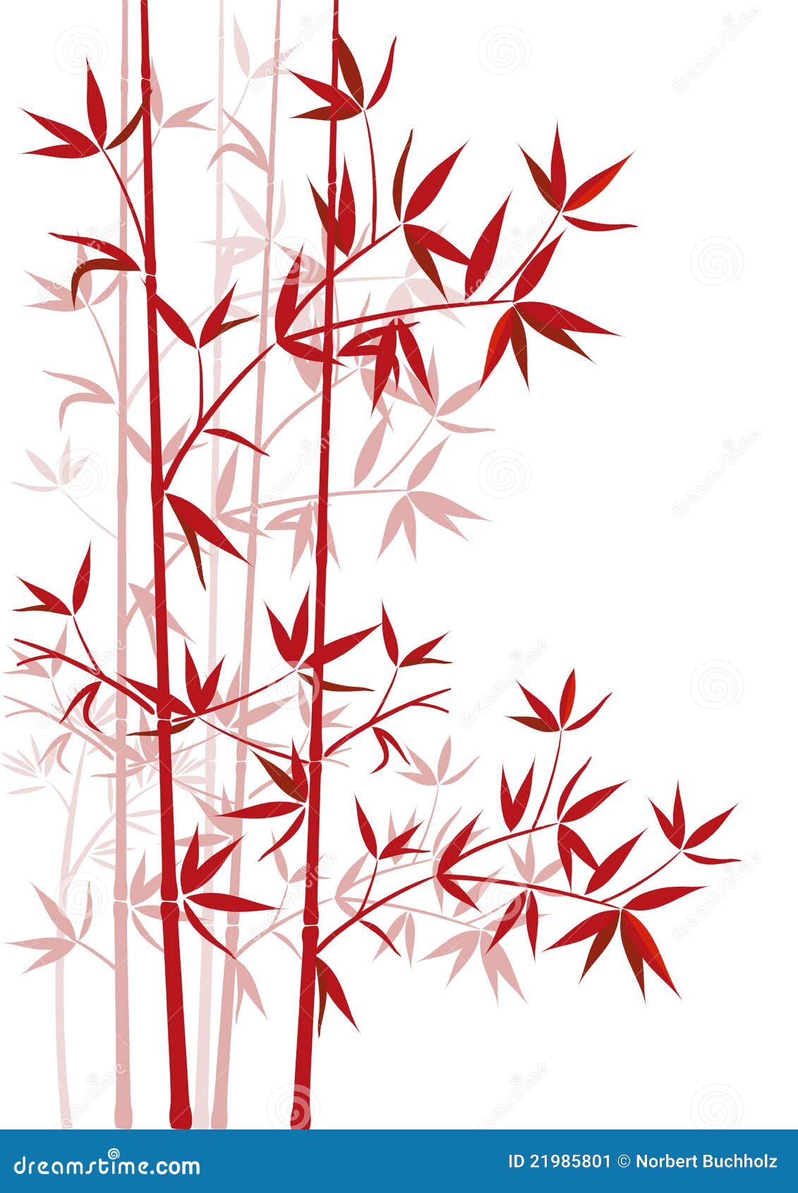 Red bamboo stock vector. Illustration of exotic, chinese - 21985801