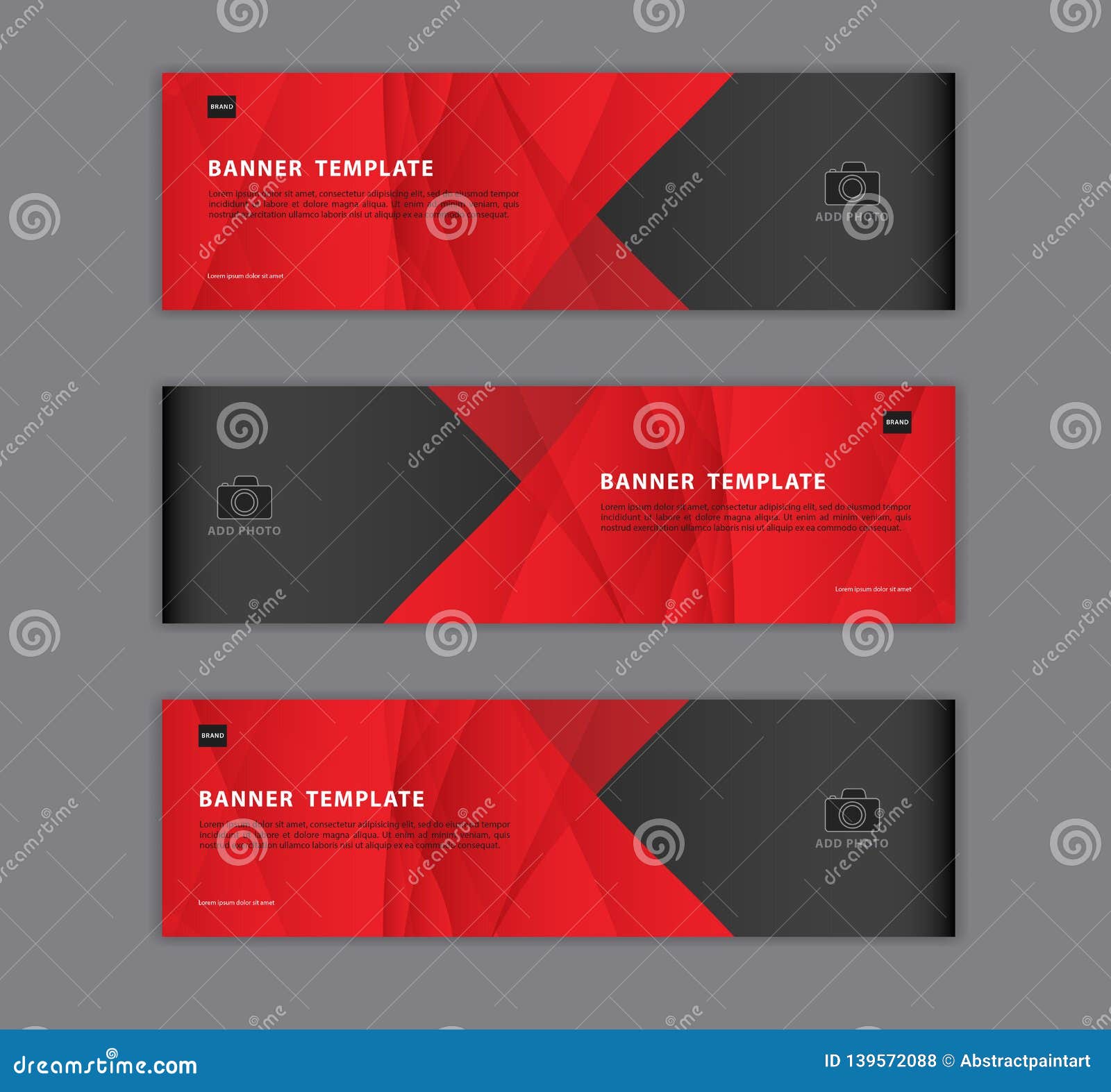 Red Banner Design Template Vector Illustration, Geometric, Polygonal ...