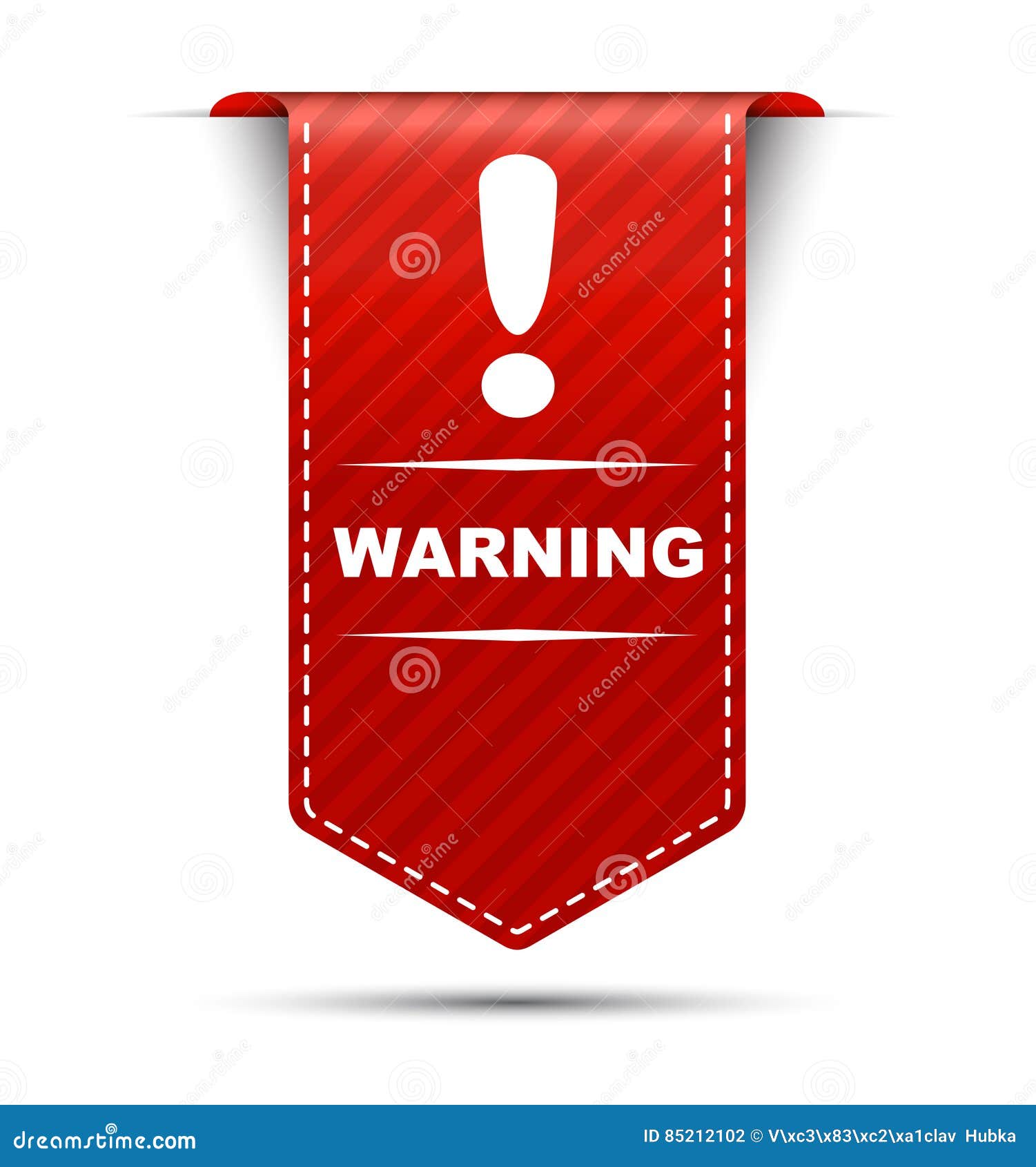 Red banner design warning stock illustration. Illustration of caution ...
