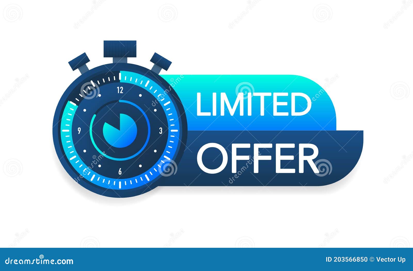 Red Banner Limited Offer. Clock Icon Stock Vector - Illustration of ...