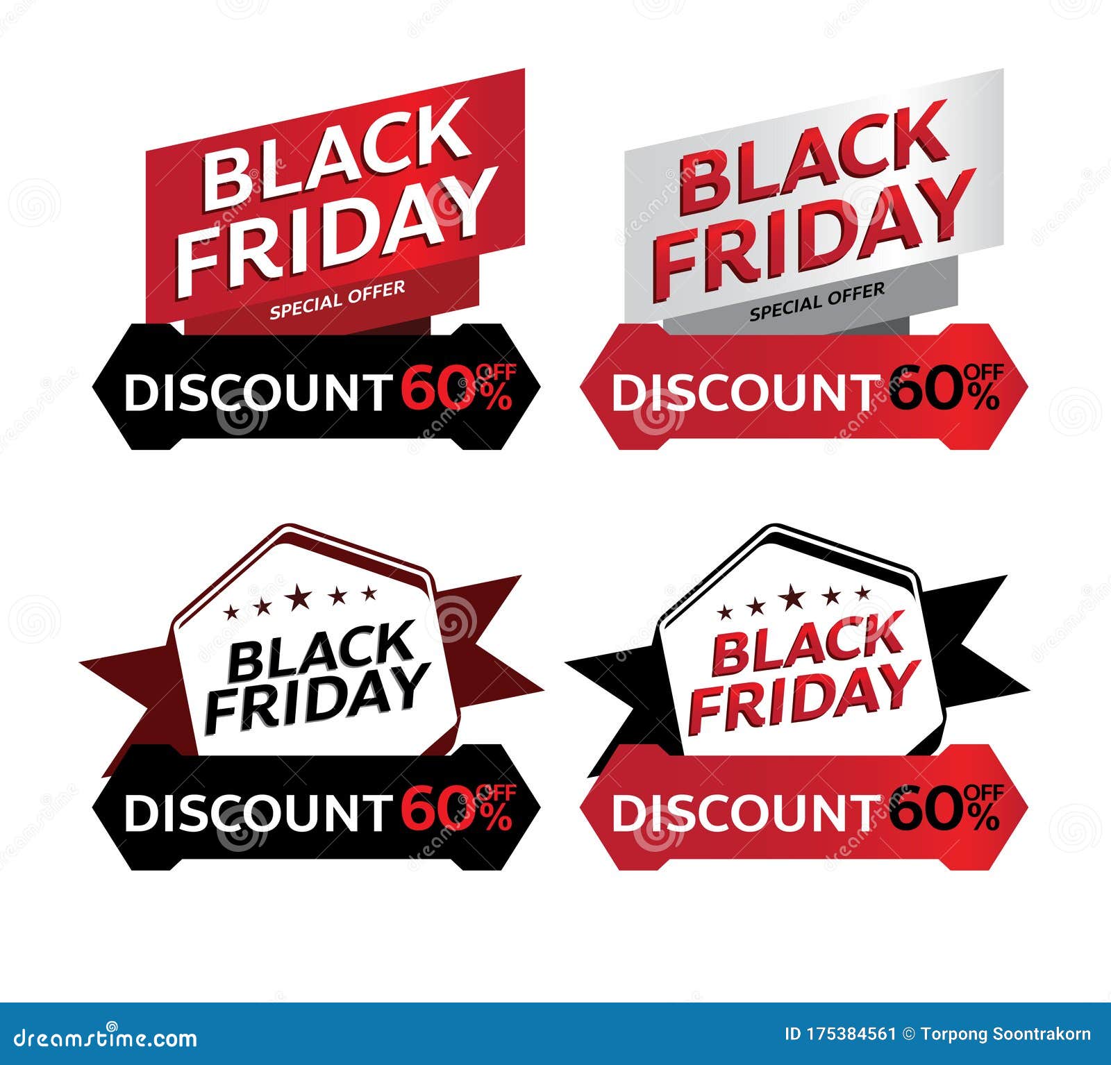 Red Banner Promotion Tag Design for Marketing Stock Vector ...