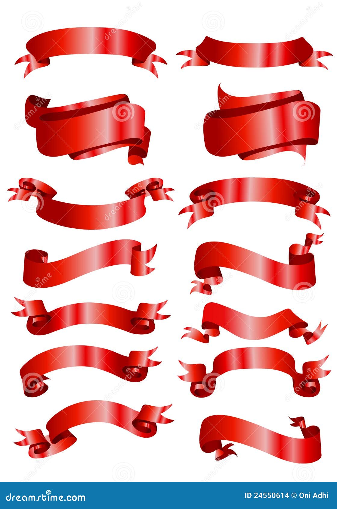 Red banner ribbons stock illustration. Illustration of elegance - 24550614