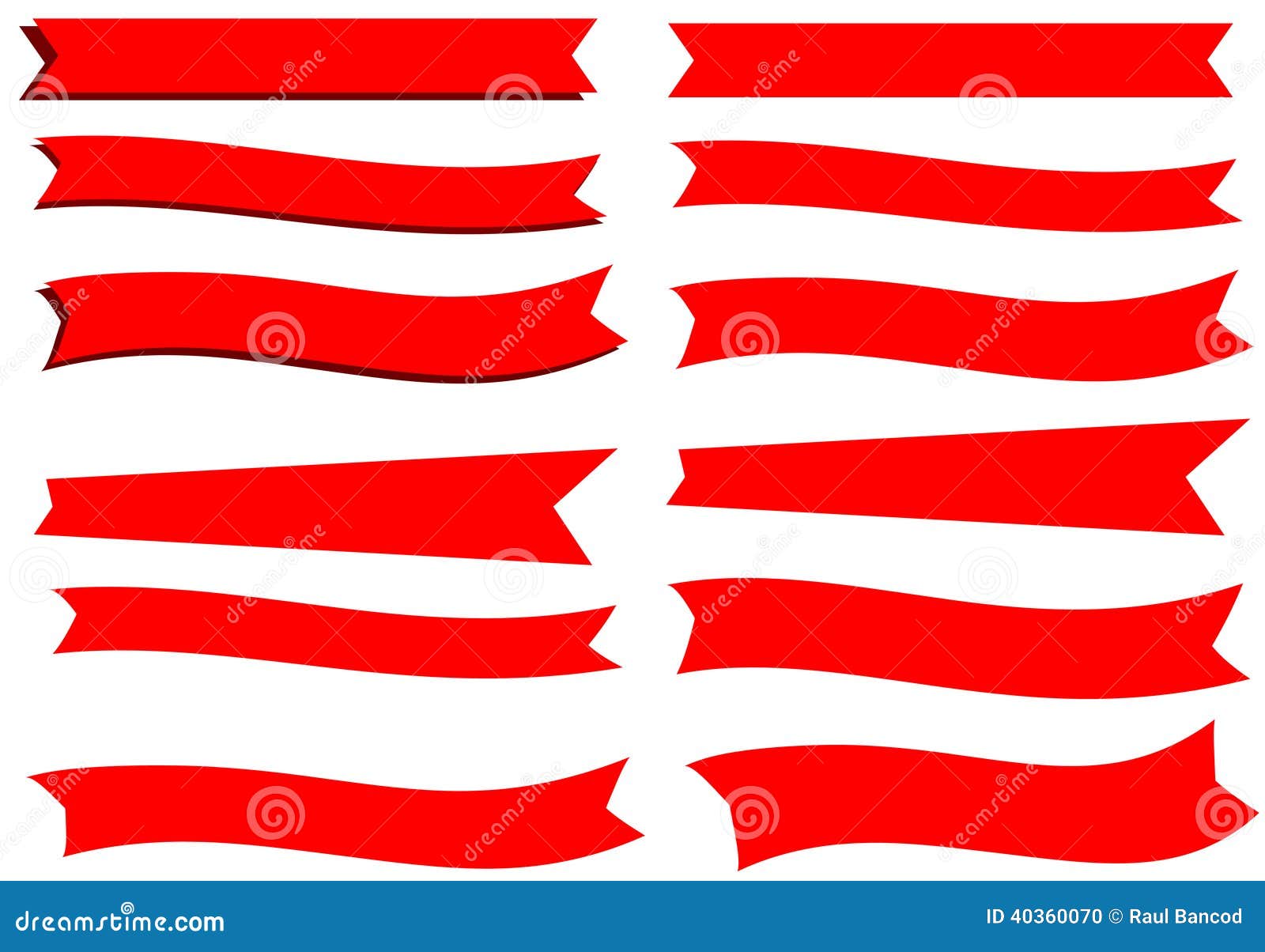 A Set Of Banner Ribbons. With Space For Text. A Simple Flat Vector ...