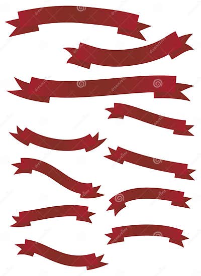 Red Banner Set stock vector. Illustration of emblem, decoration - 2203621