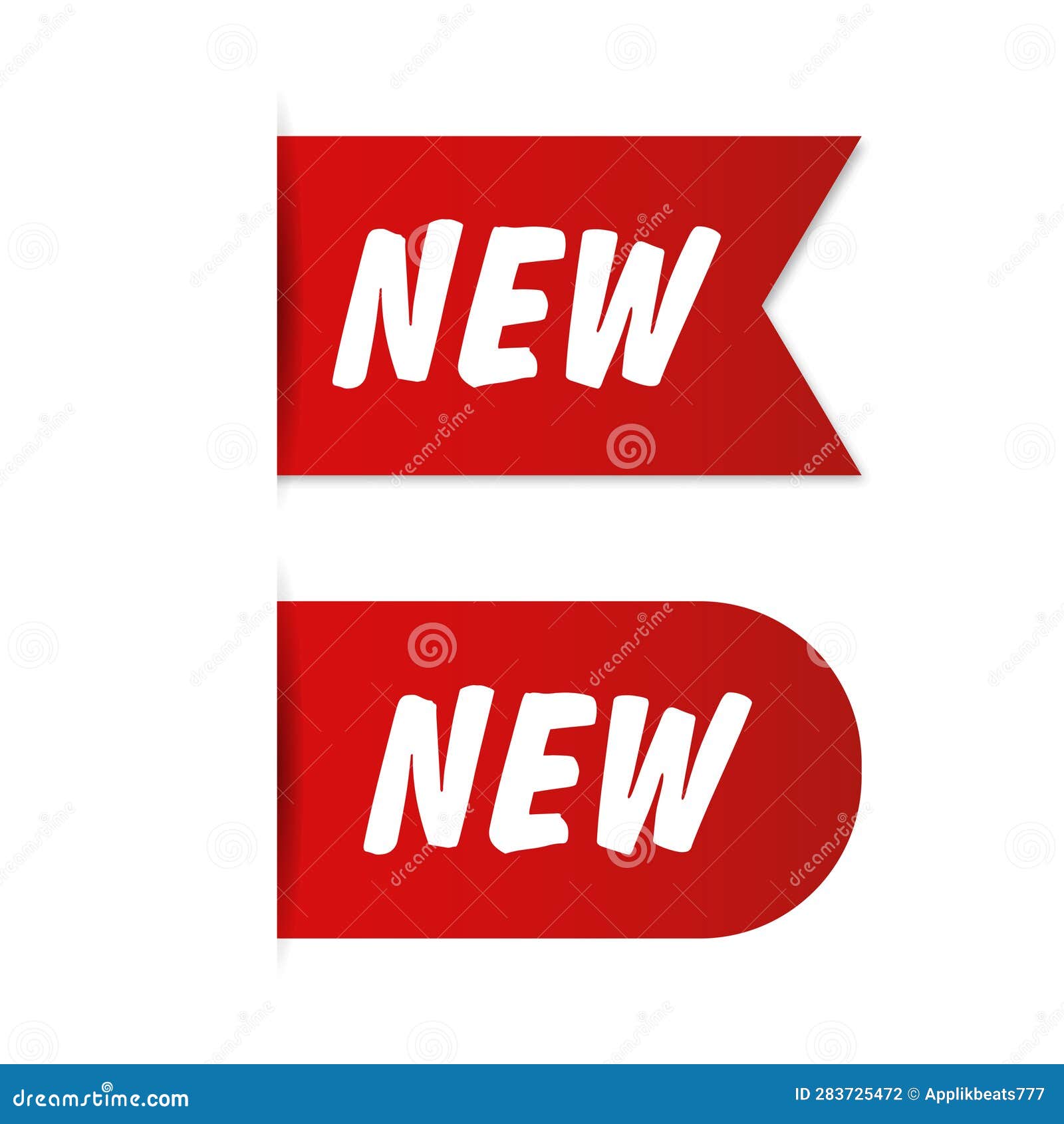 Red Banner Sign New. Vector Stock Vector - Illustration of shiny, badge ...