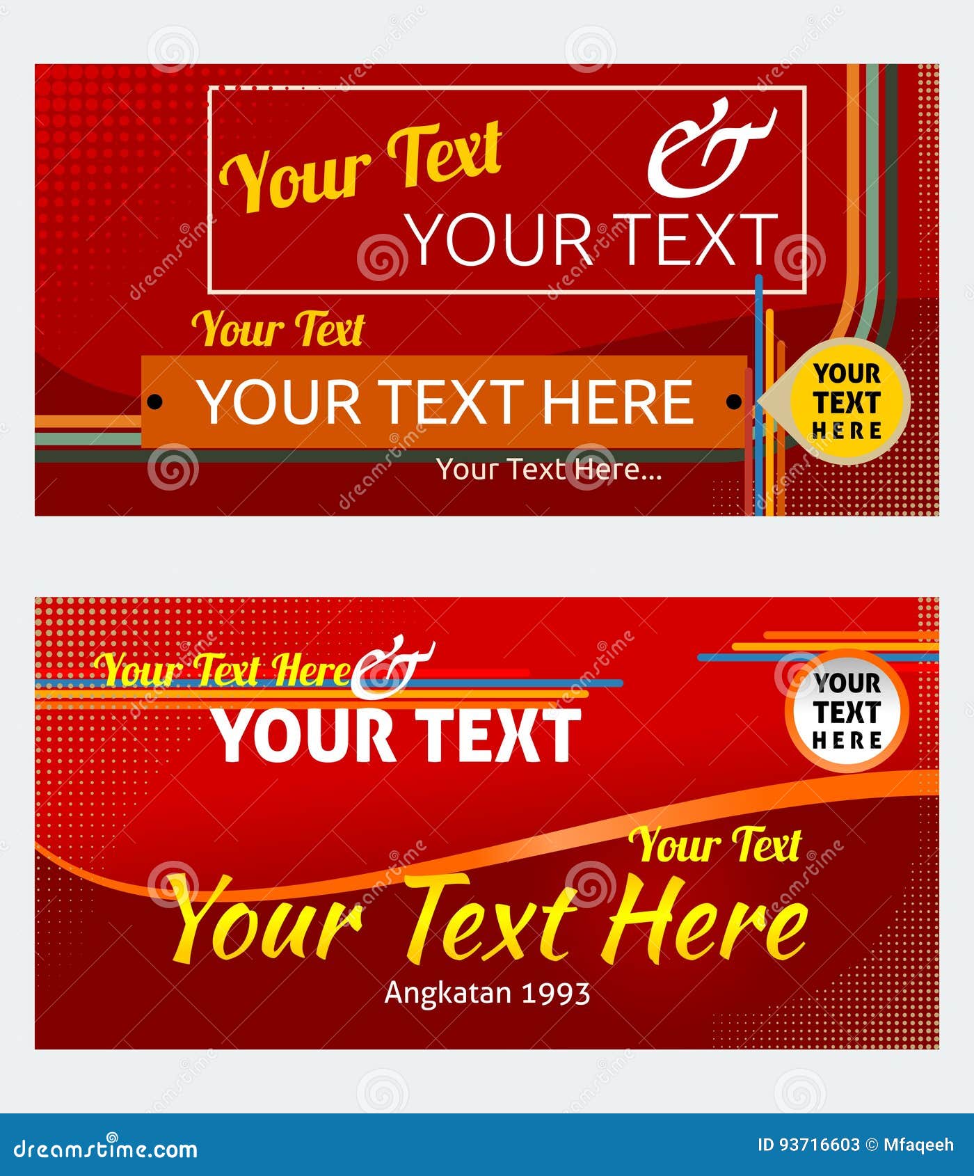 Red Banner Vector Templates for Text Background Stock Vector ...