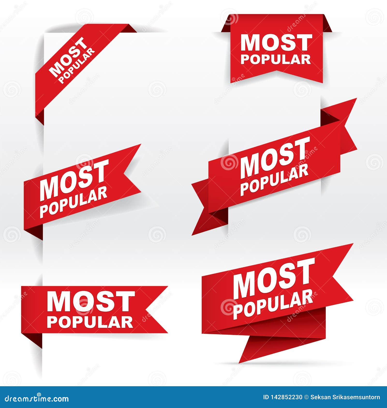 Red Banner Vector, Most Popular Stock Vector - Illustration of ...