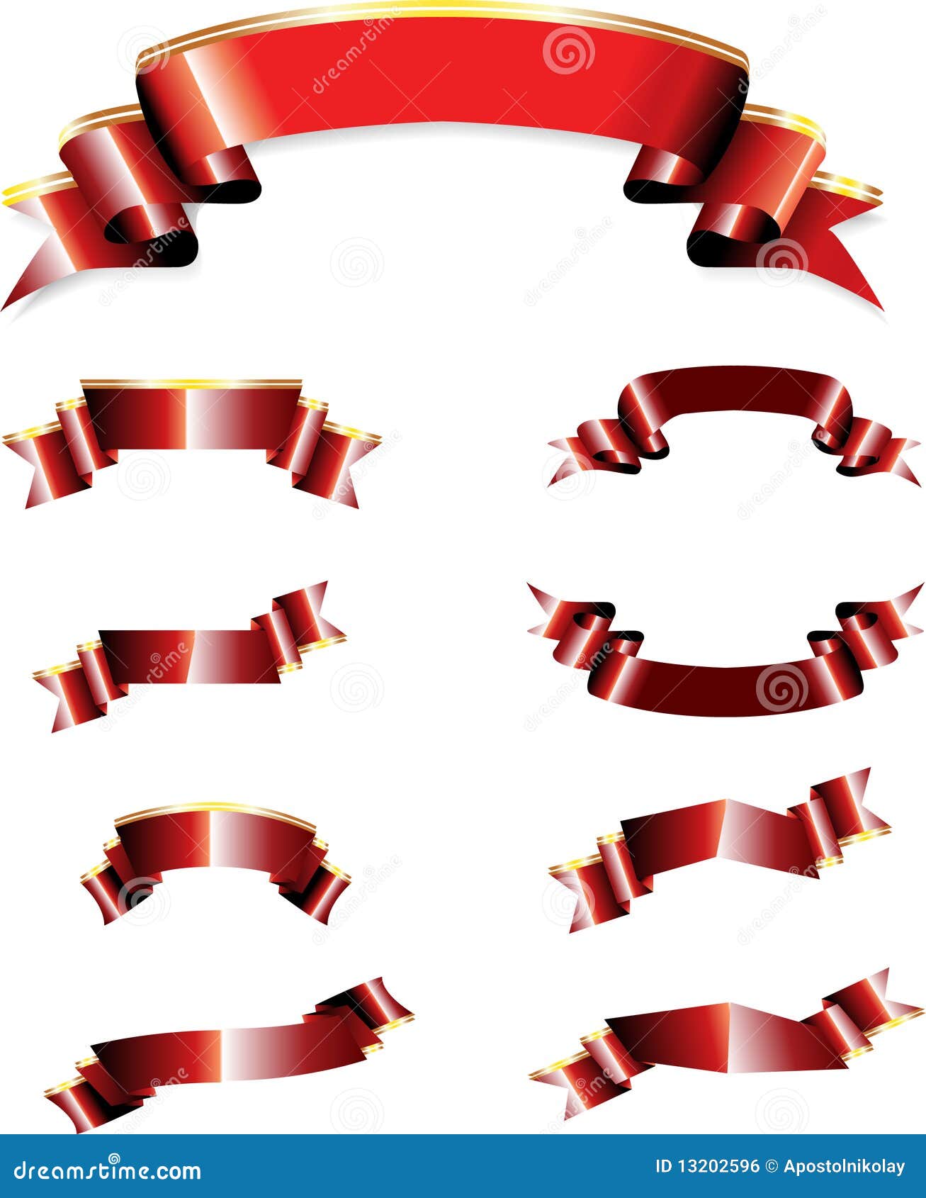 Red banners stock vector. Illustration of horizontal - 13202596