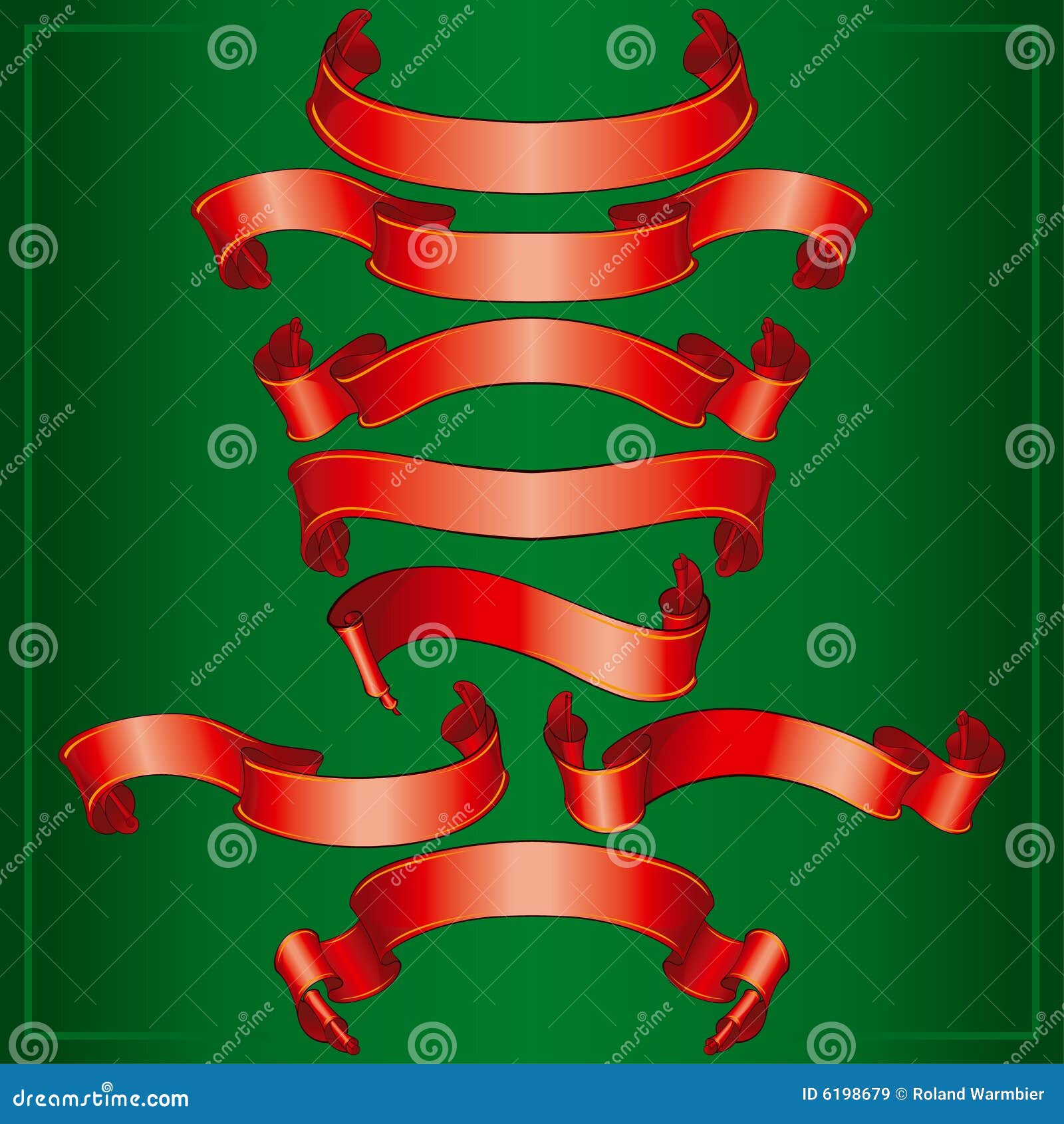 Red Banners Collection stock vector. Illustration of bows - 6198679