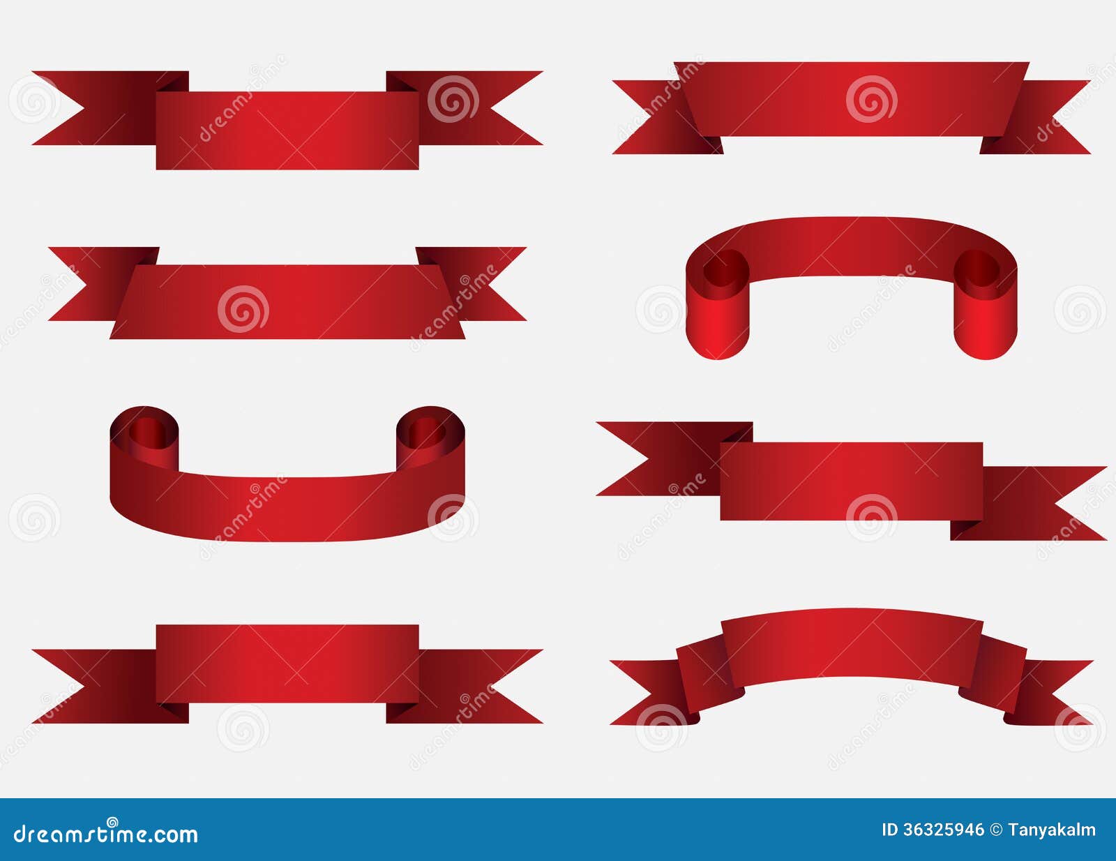 Red banners stock vector. Illustration of swirl, collection - 36325946