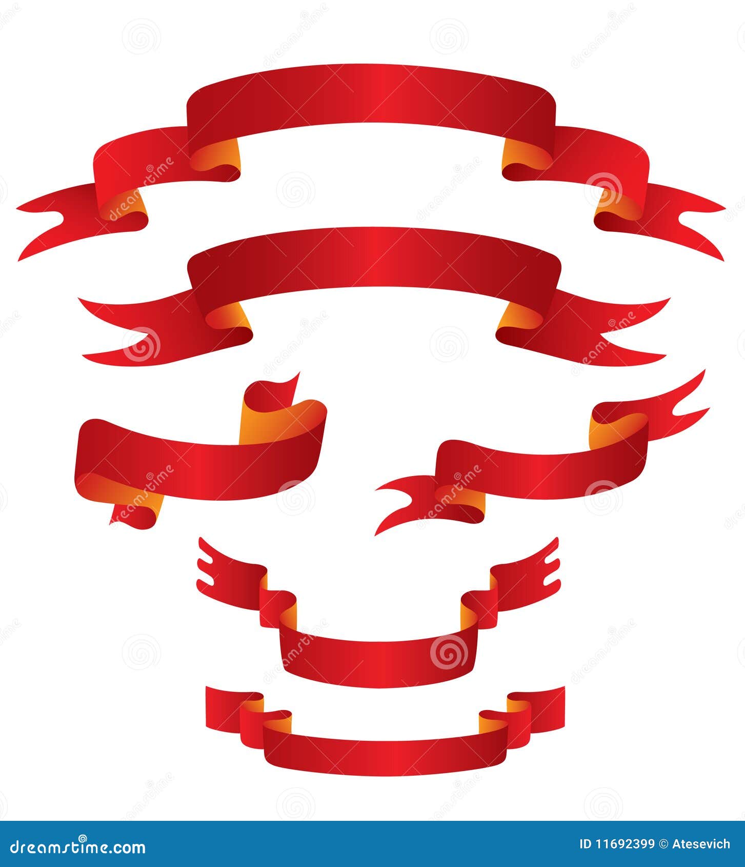 Red banners set stock vector. Illustration of label, series - 11692399