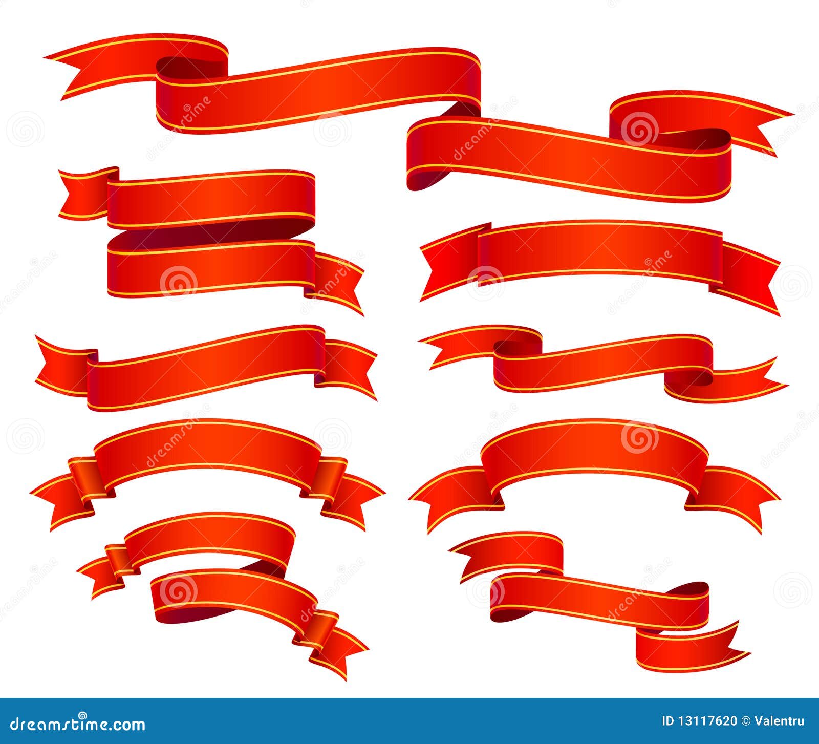 Red banners set stock vector. Illustration of decorative - 13117620