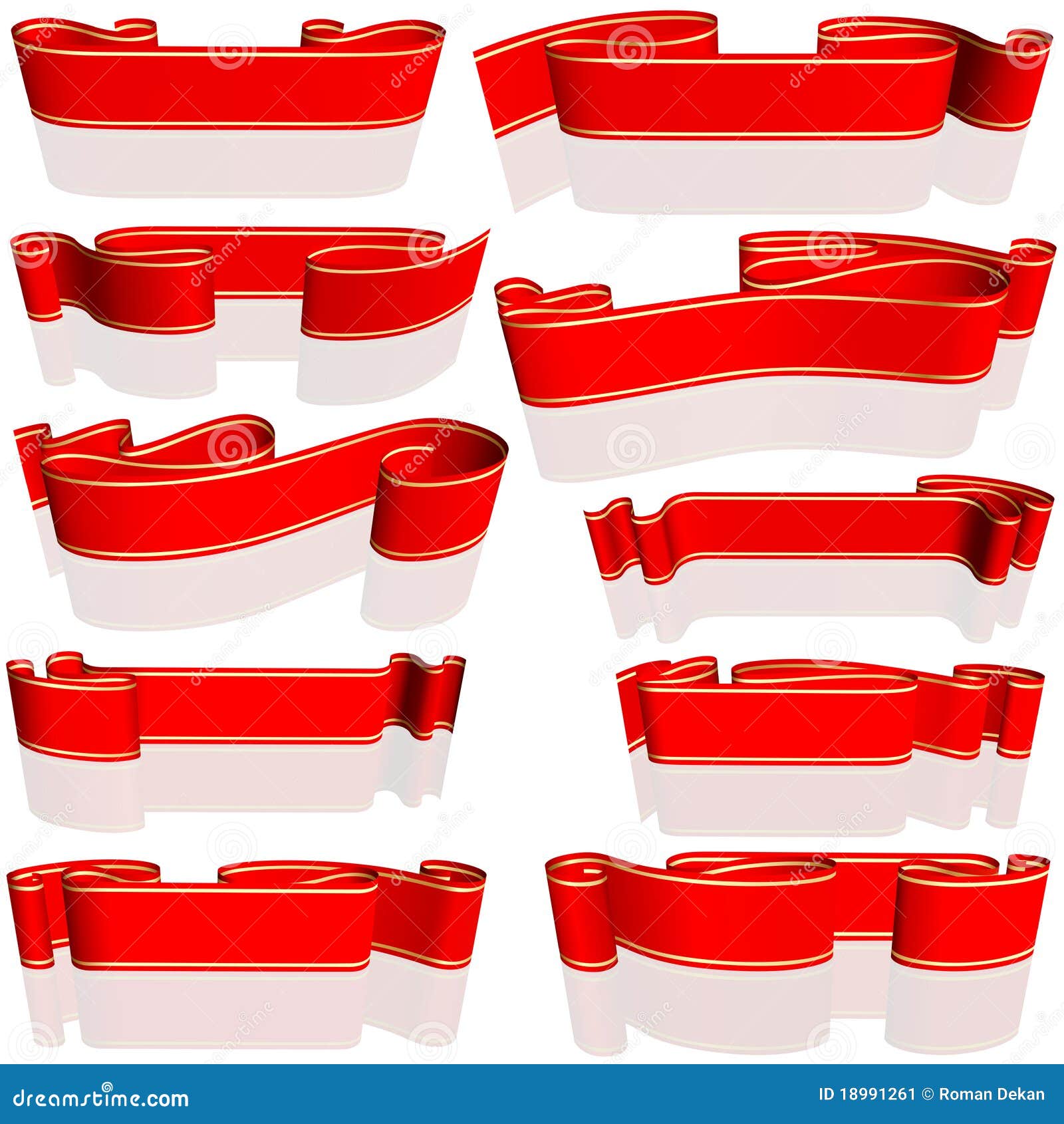 Red Banners Set stock vector. Illustration of ornate - 18991261