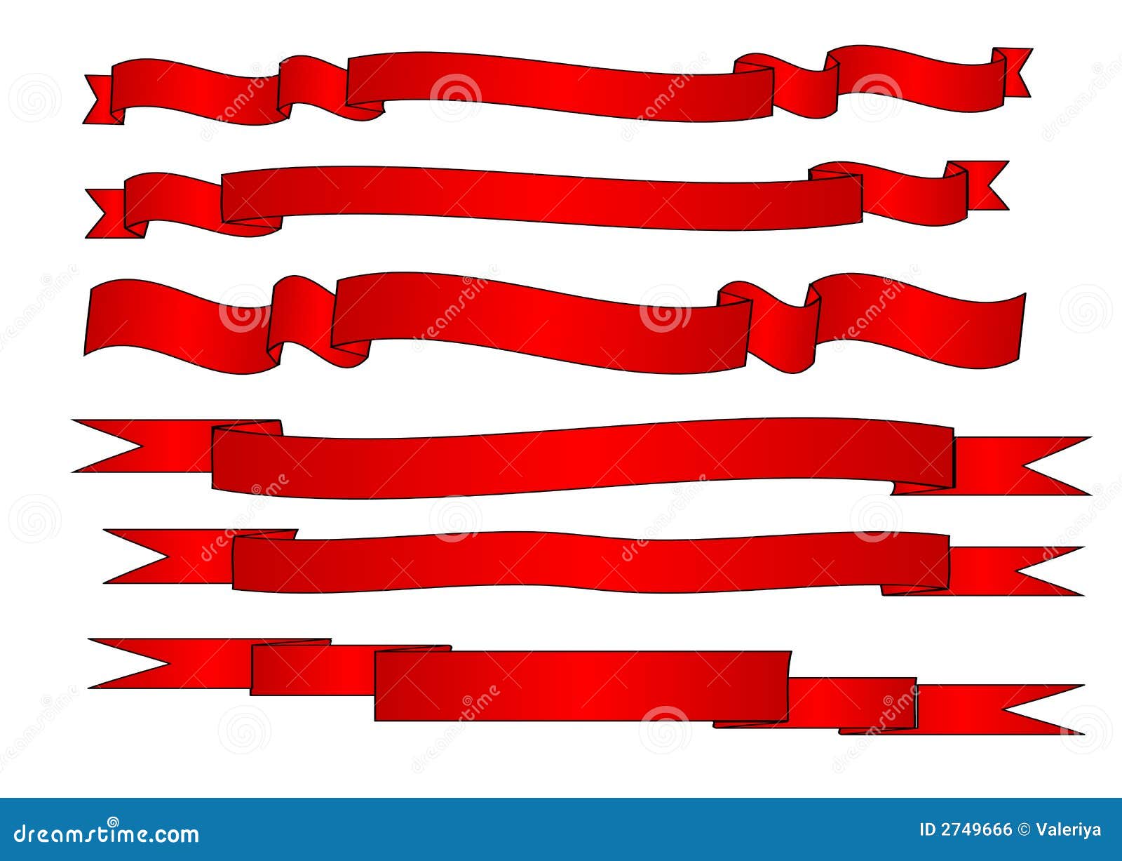 Red banners set stock illustration. Illustration of parchment - 2749666