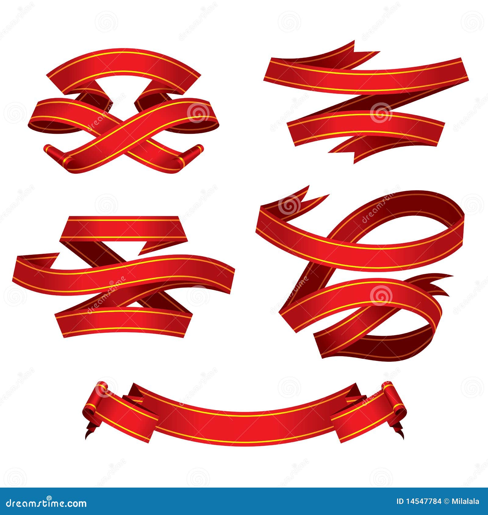 Red banners set (vector) stock vector. Illustration of heraldic - 14547784