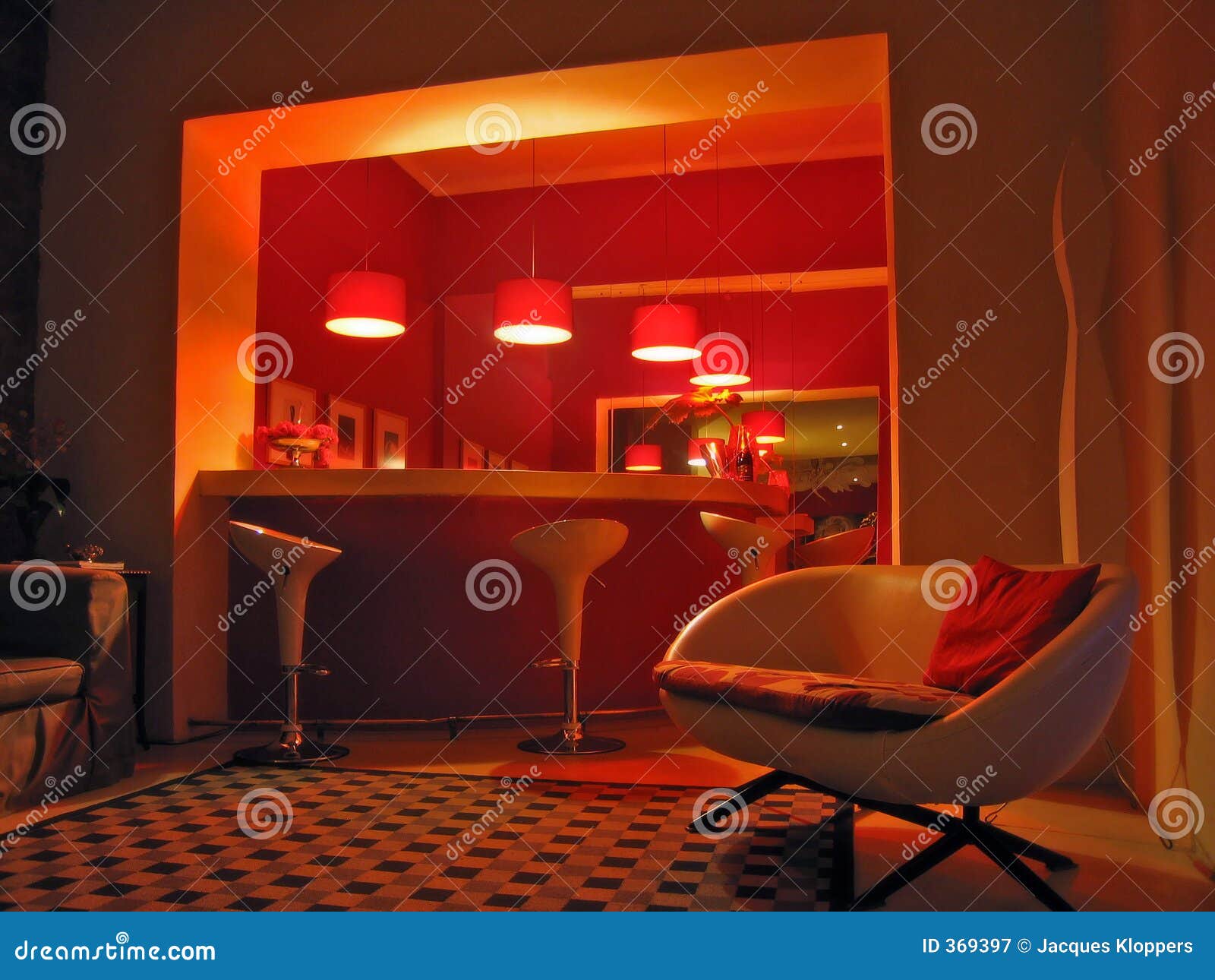 Red Bar stock image. Image of barstool, adult, hotel, interior - 369397