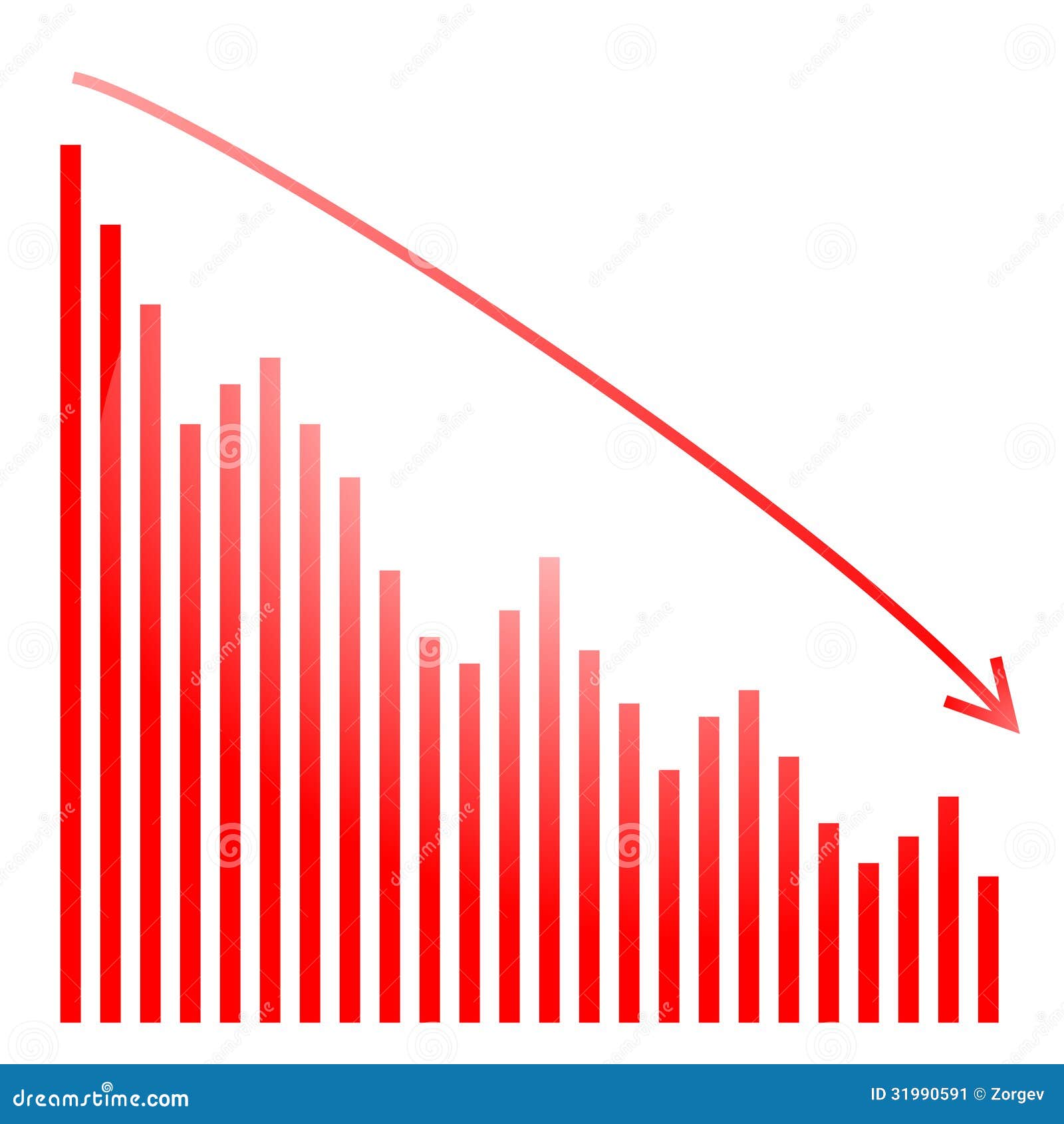Red bar graph and bright stock illustration. Illustration of bankruptcy ...