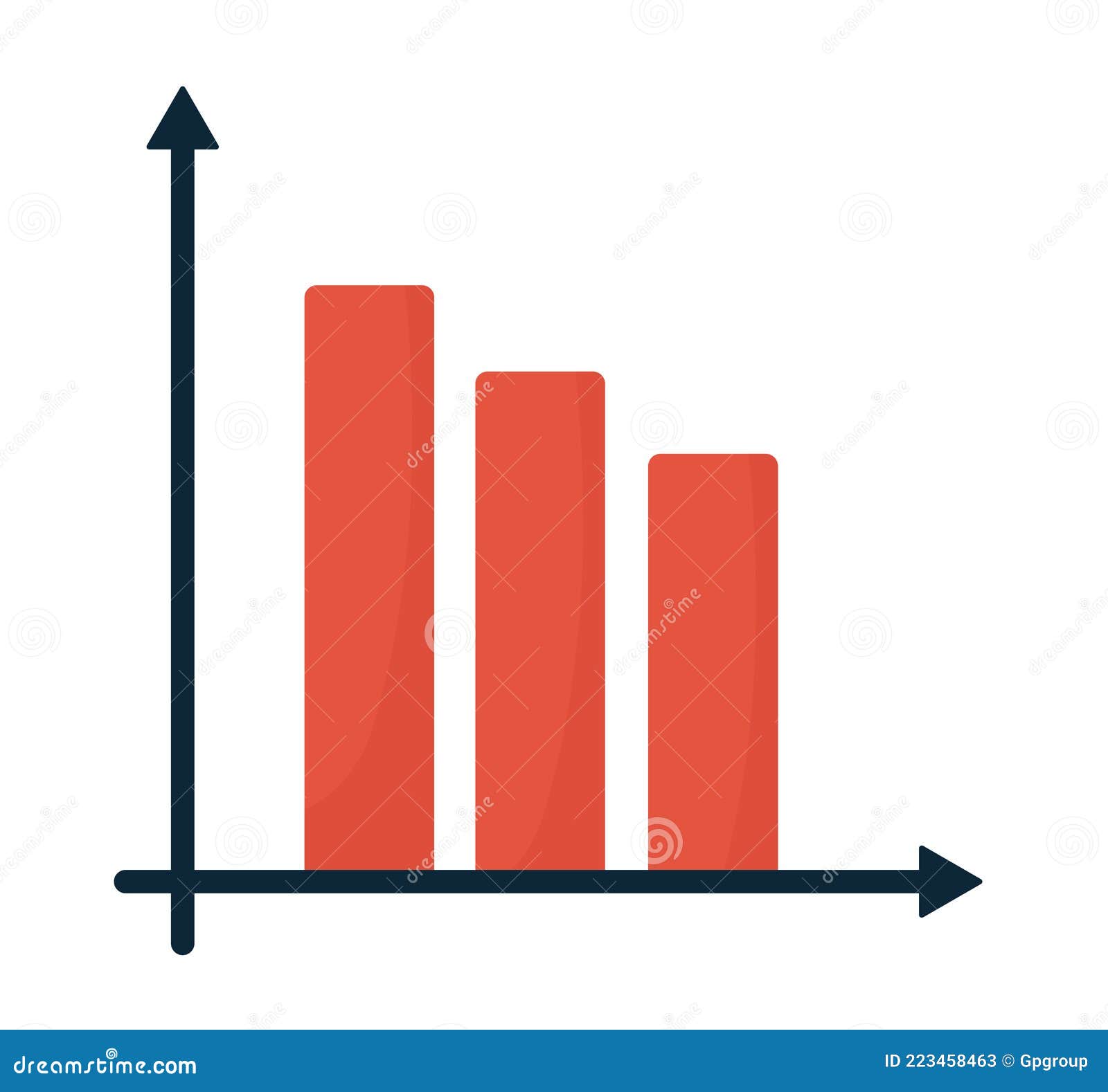 Red bar graph stock vector. Illustration of design, diagram - 223458463