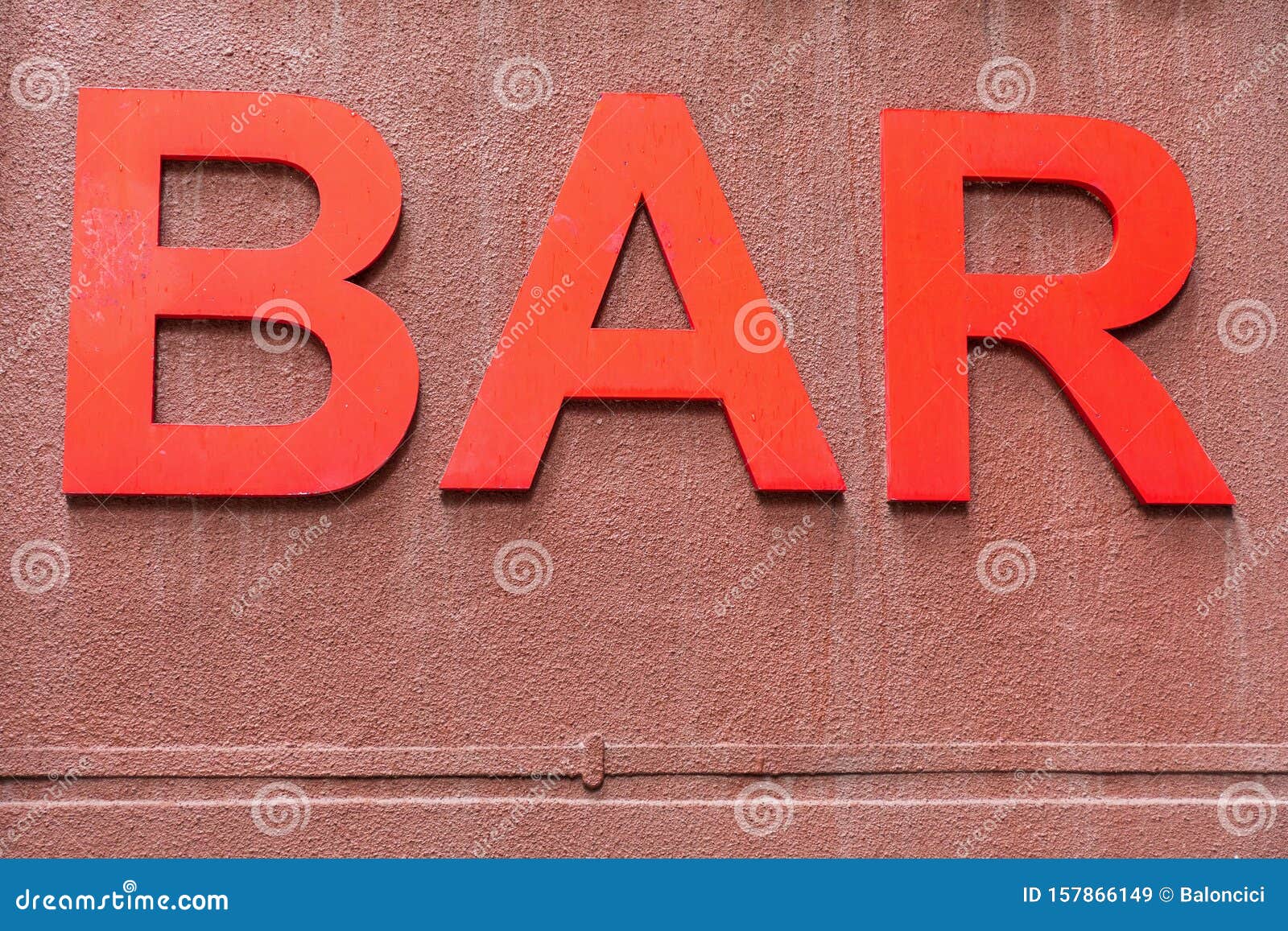 Red Bar Sign stock image. Image of establishment, asia - 157866149