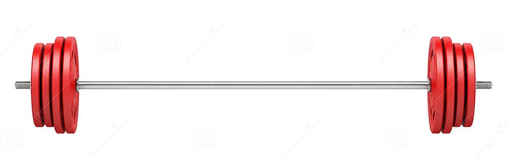 Red Barbell Isolated on White Stock Illustration - Illustration of ...