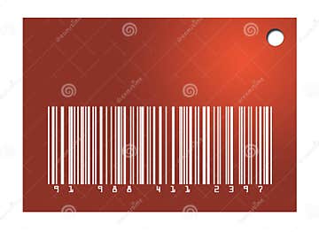 Red Barcode Tag stock illustration. Illustration of lines - 7495007