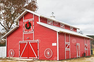 Red barn stock photo. Image of holiday, green, celebration - 12036670