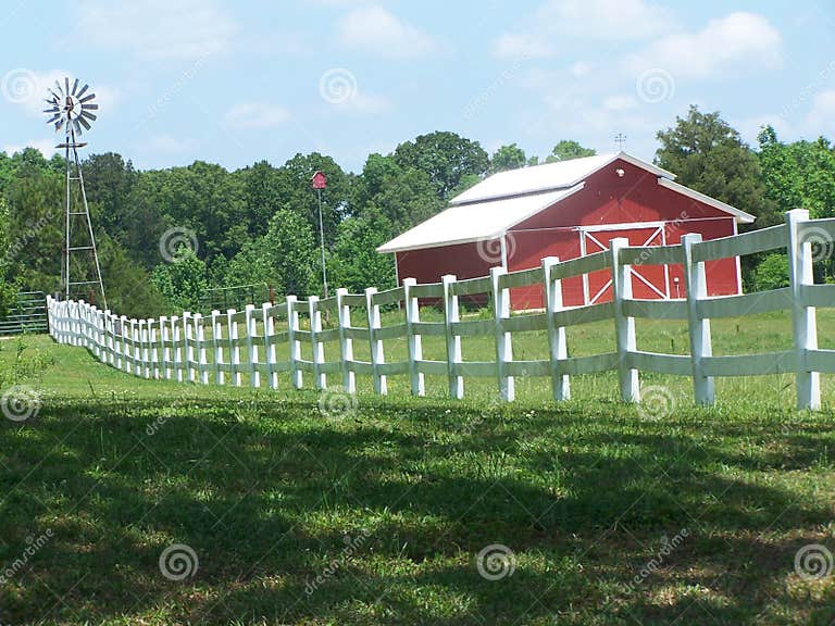 Red Barn stock photo. Image of barn, nature, windmills - 121400