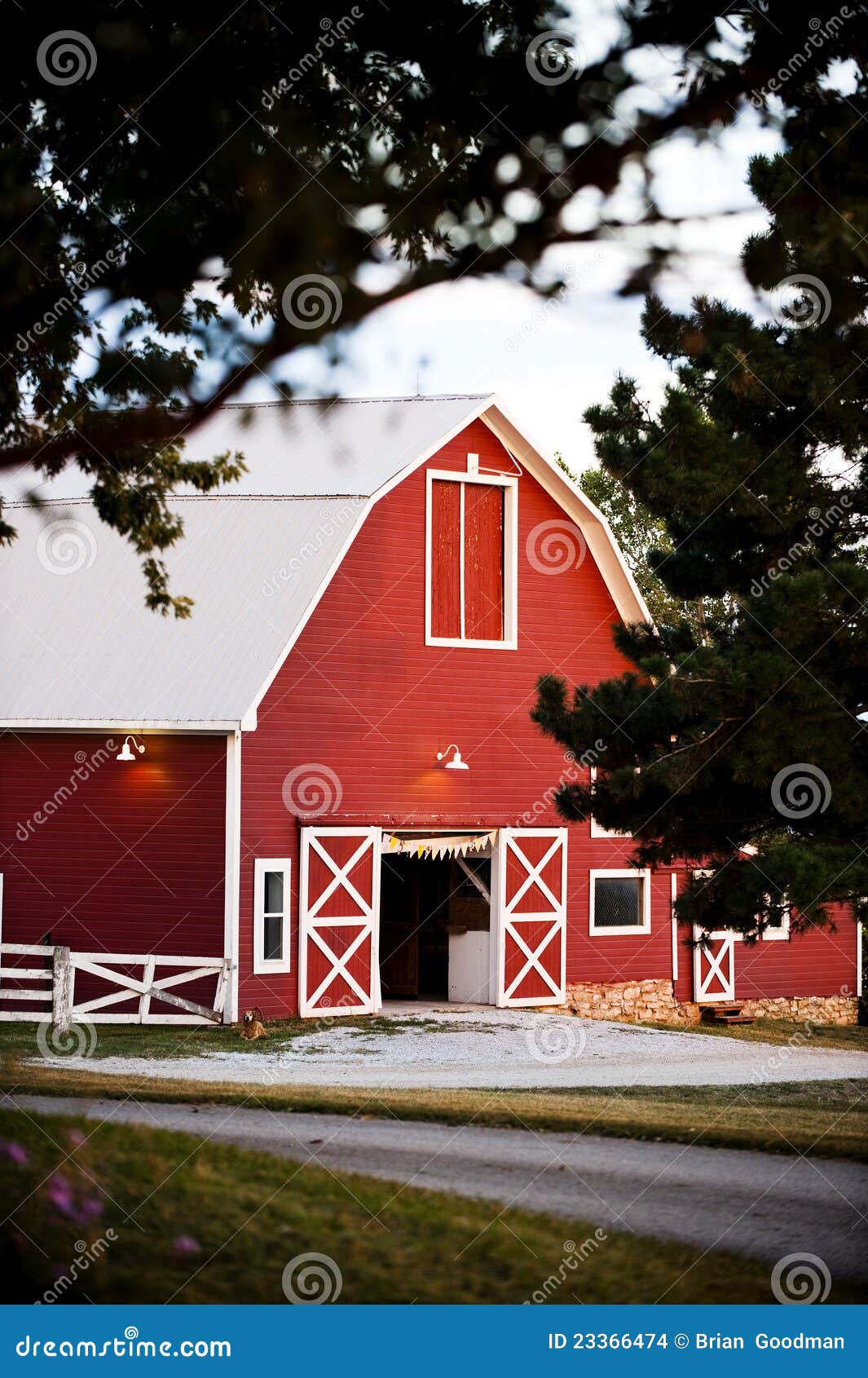 Red barn stock photo. Image of exterior, wood, tree, farm - 23366474