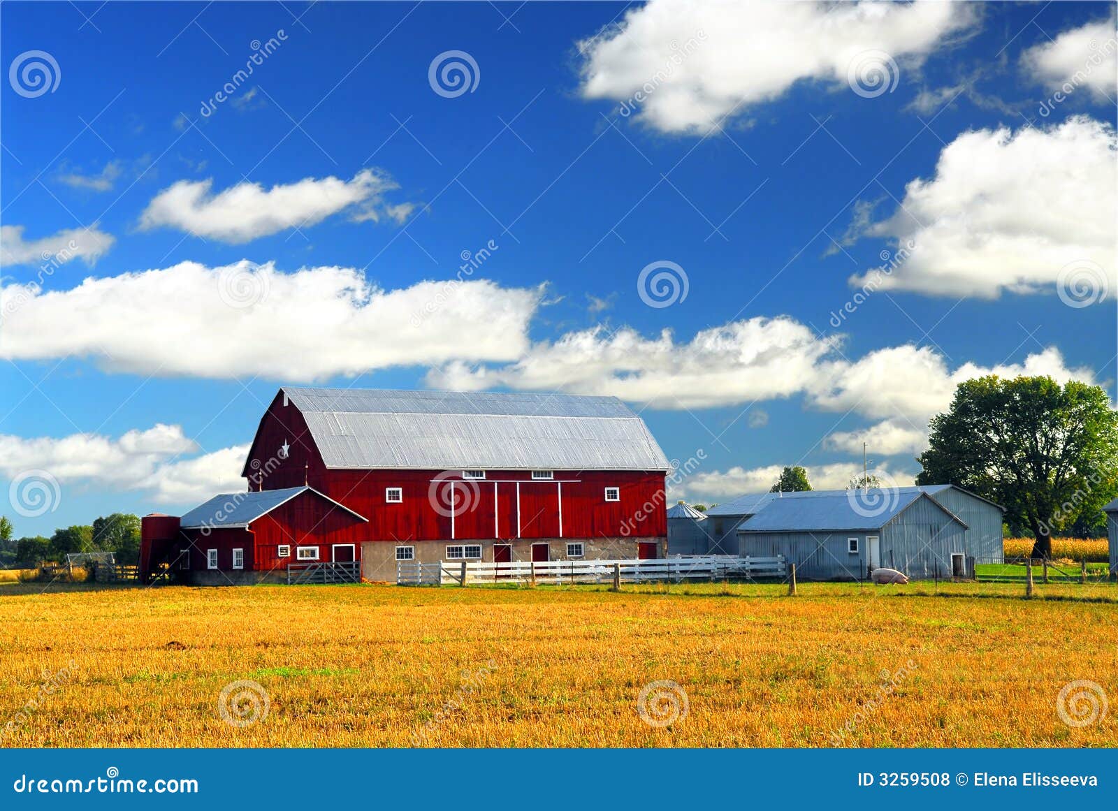 Red barn stock photo. Image of barns, fall, agricultural - 3259508