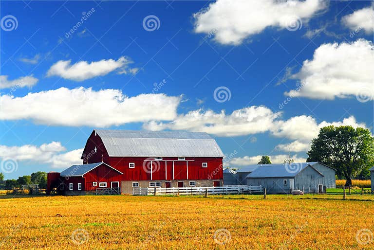 Red barn stock photo. Image of barns, fall, agricultural - 3259508
