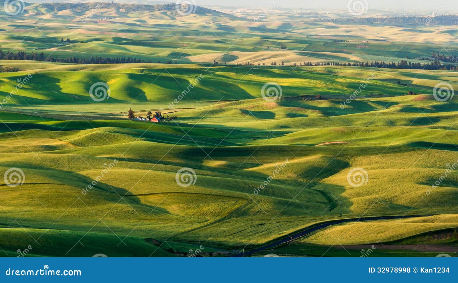 Red Barn in Beautiful Crop Fields Stock Photo - Image of plant ...