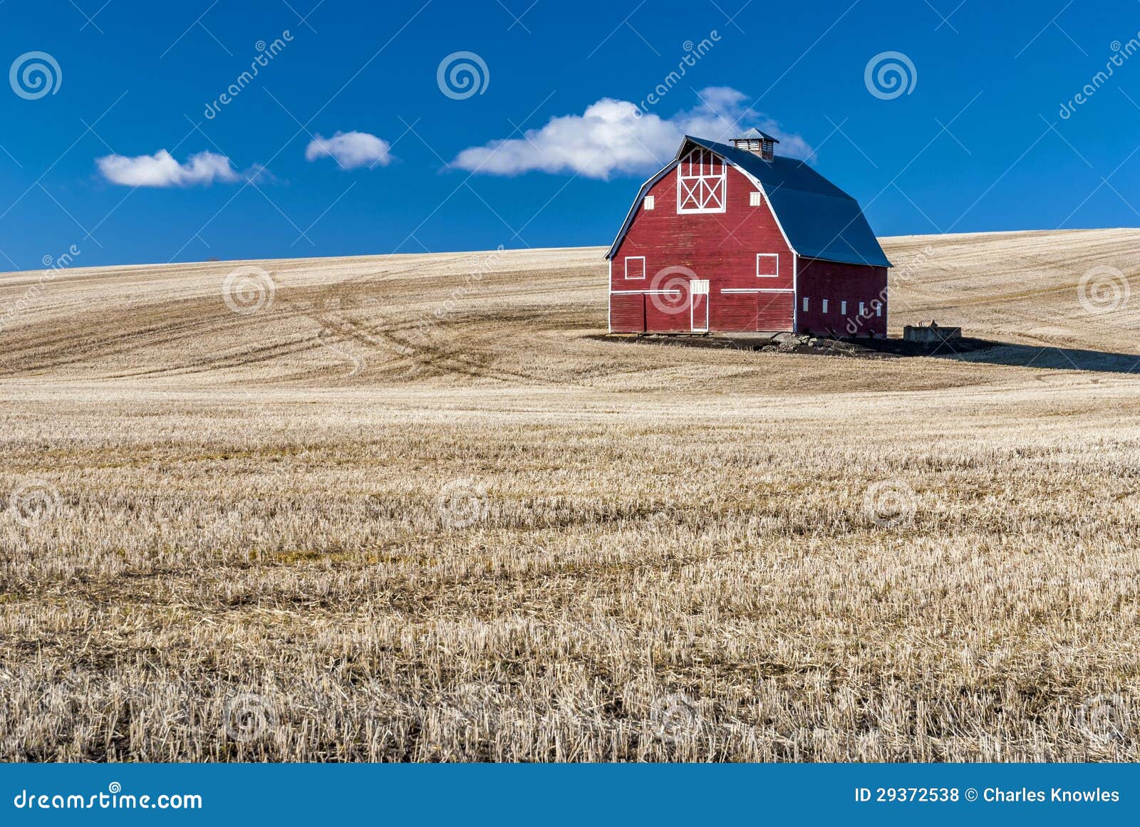 Old Barn With Blue Sky And Clouds Royalty-Free Stock Photo ...
