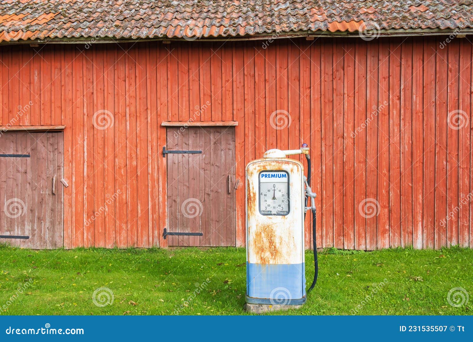 Rusty Petrol Station Sign At An Abandoned Raceway Royalty-Free Stock ...